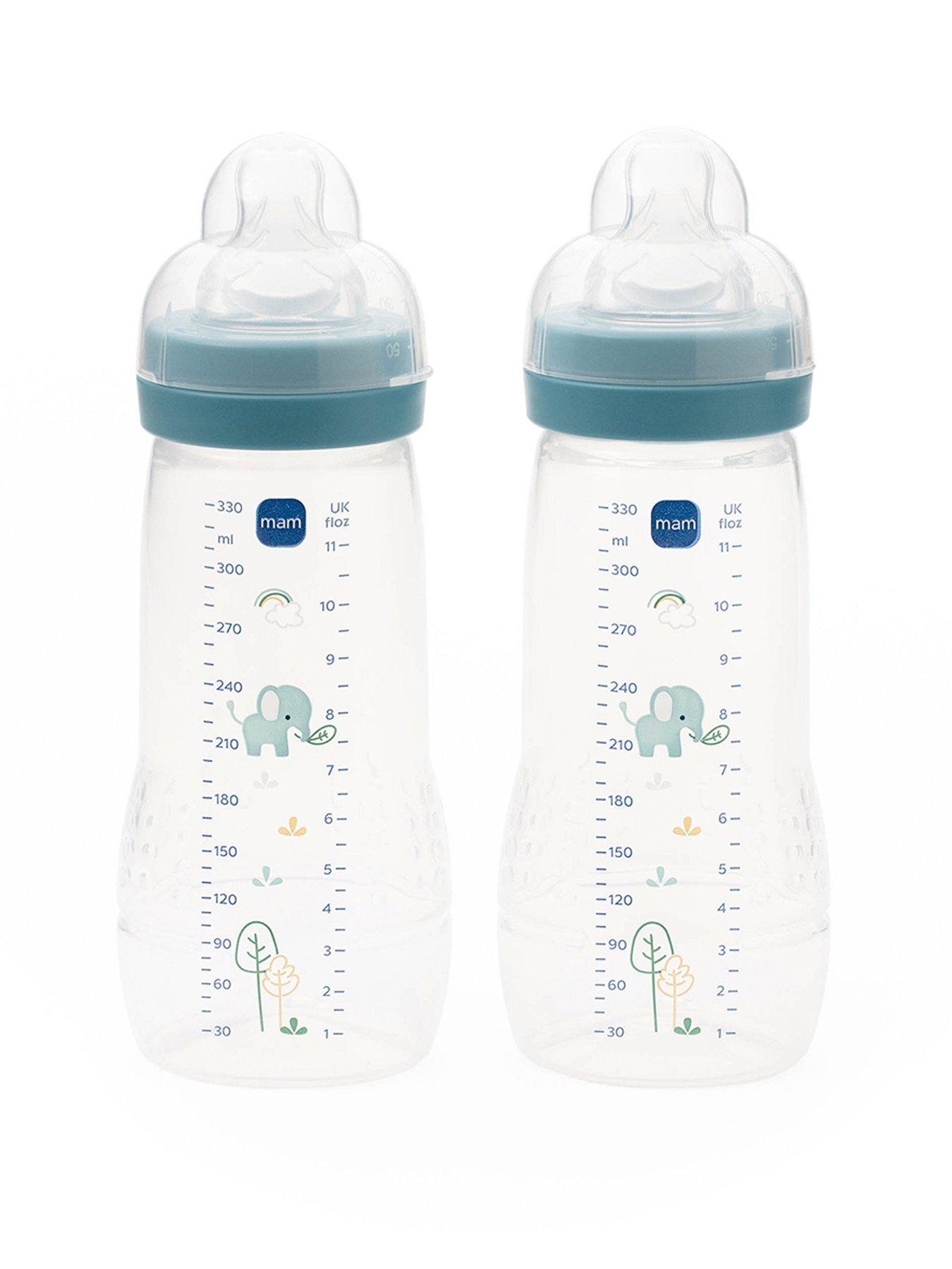 MAM Easy Active Baby Bottle 330ml 2pk - Blue | Littlewoods