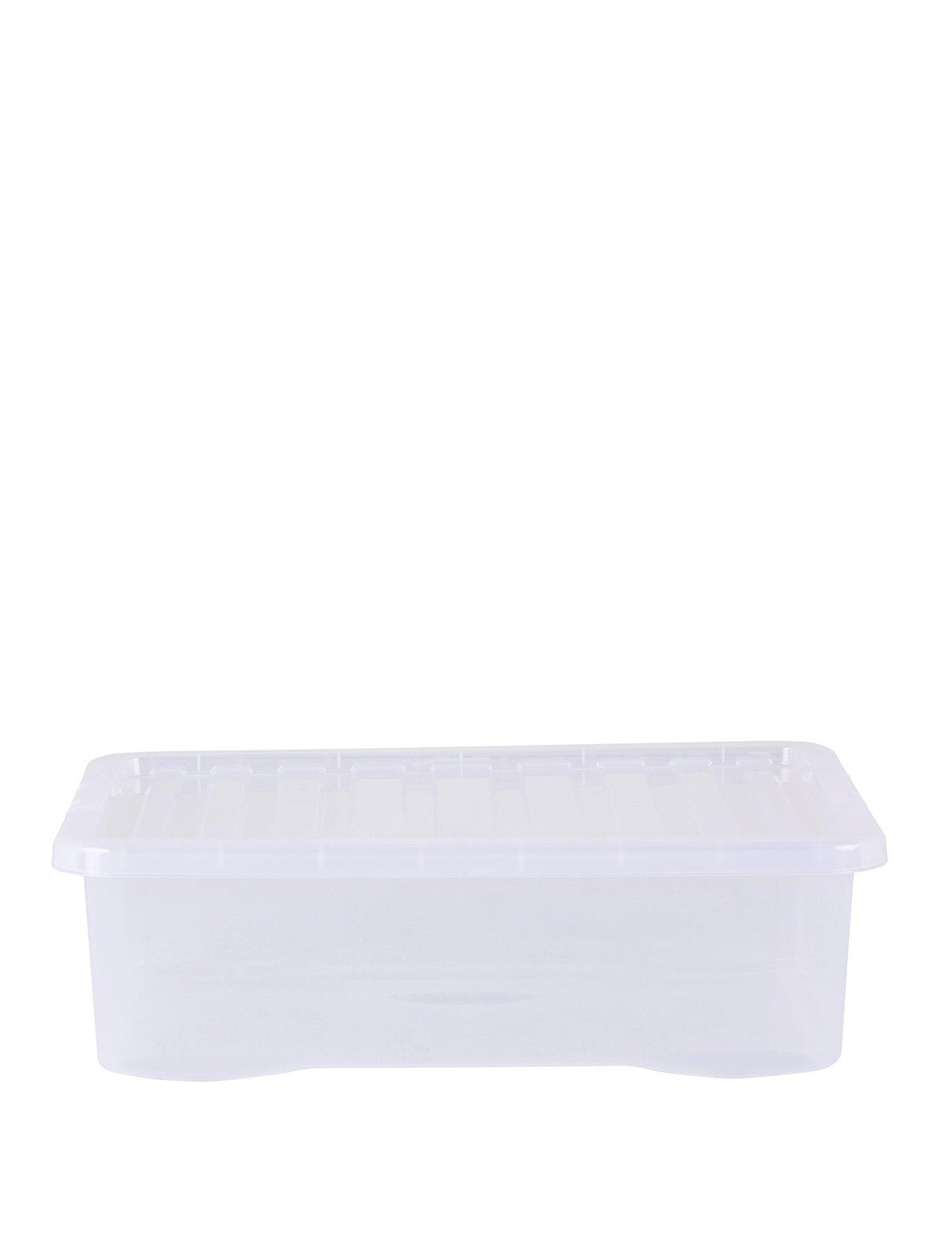 Wham Set of 5 Clear Crystal Plastic Storage Boxes – 32 litres each ...