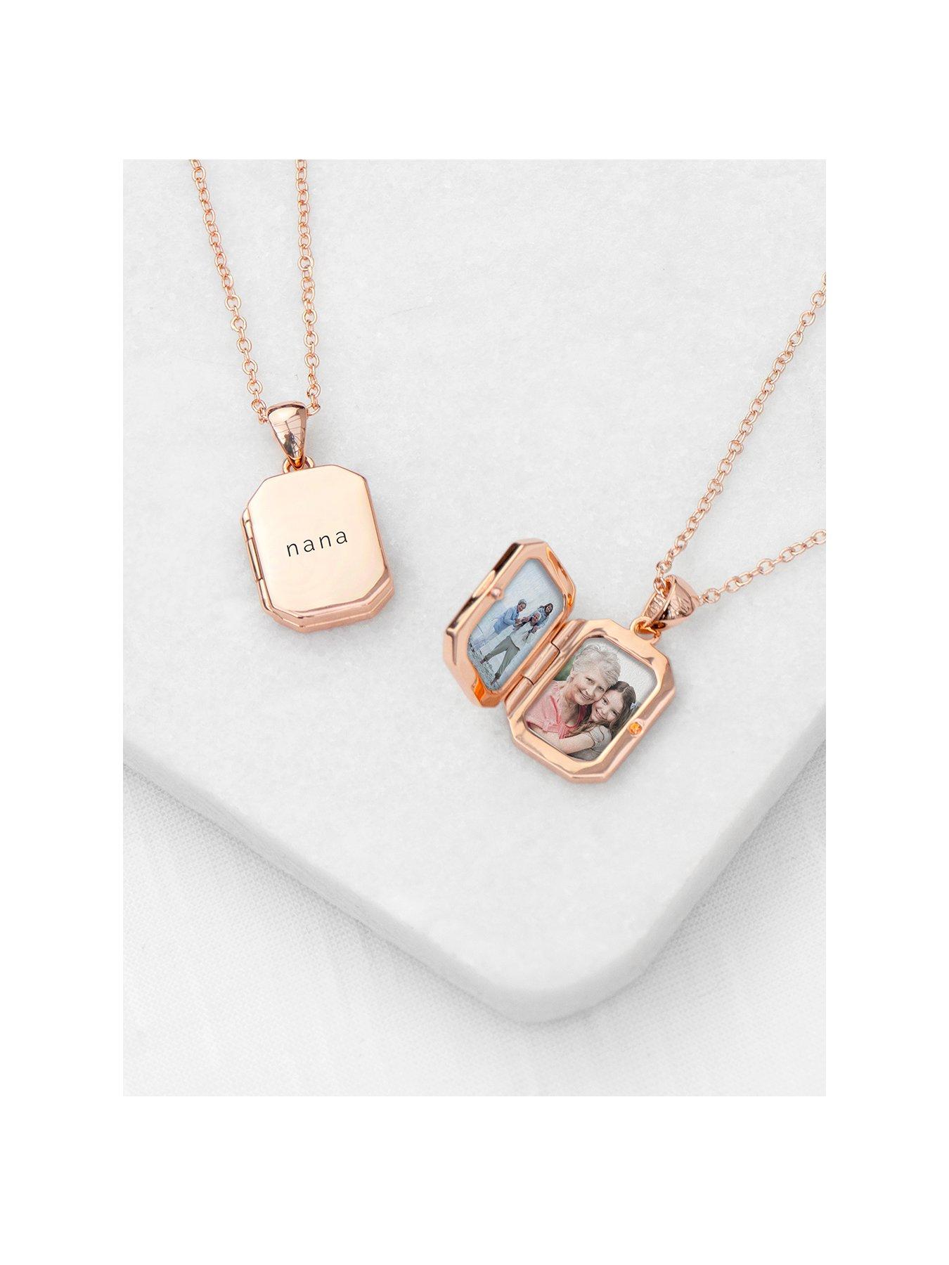Treat Republic Personalised Rectangular Photo Locket - Rose Gold ...