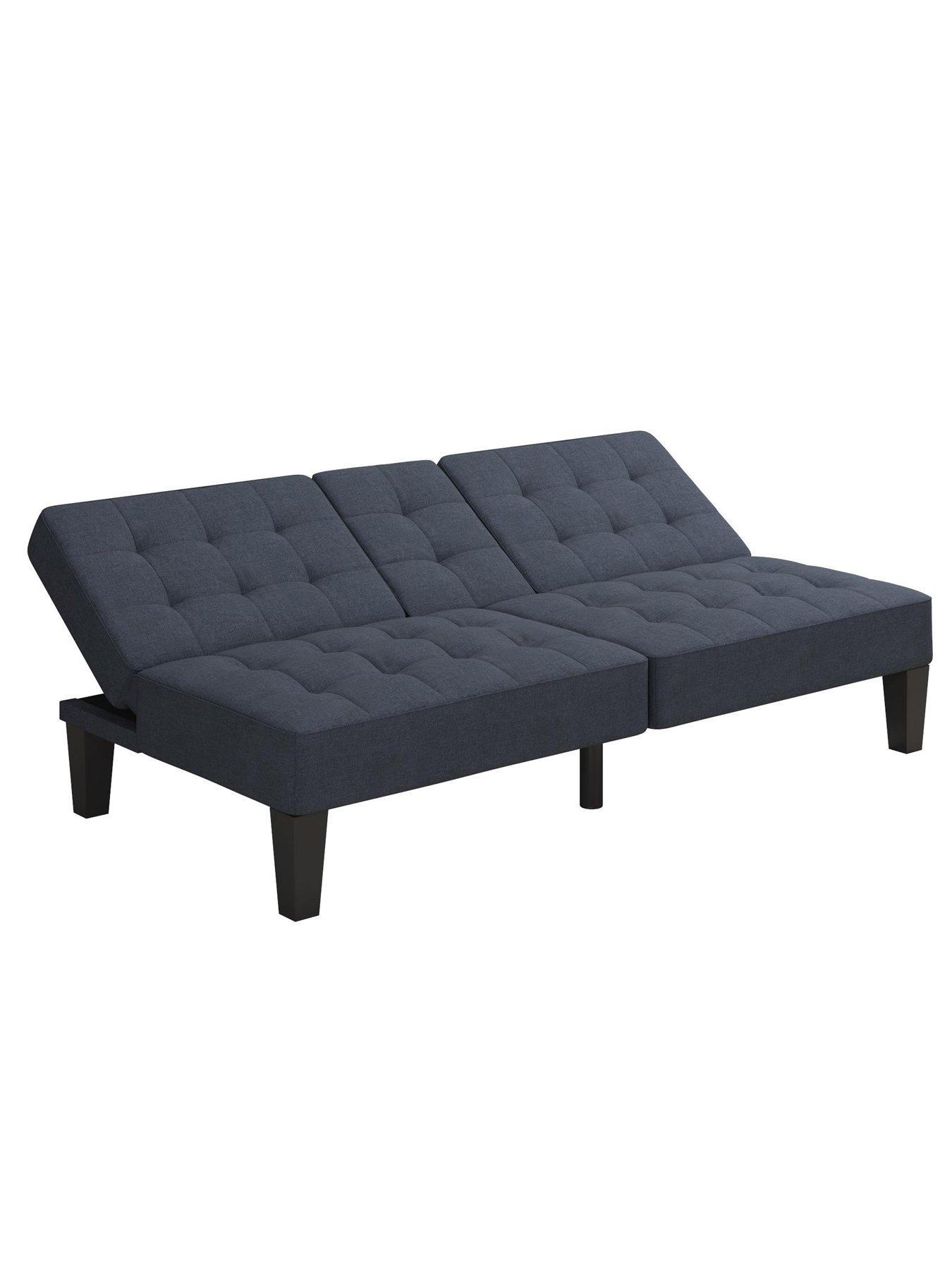 Dorel Home Adalynn Convertible Linen Futon - Blue | Littlewoods