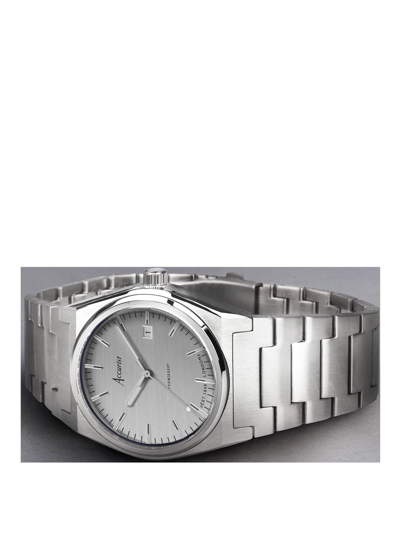 Accurist Origin Mens Silver Stainless Steel Bracelet Analogue Watch ...