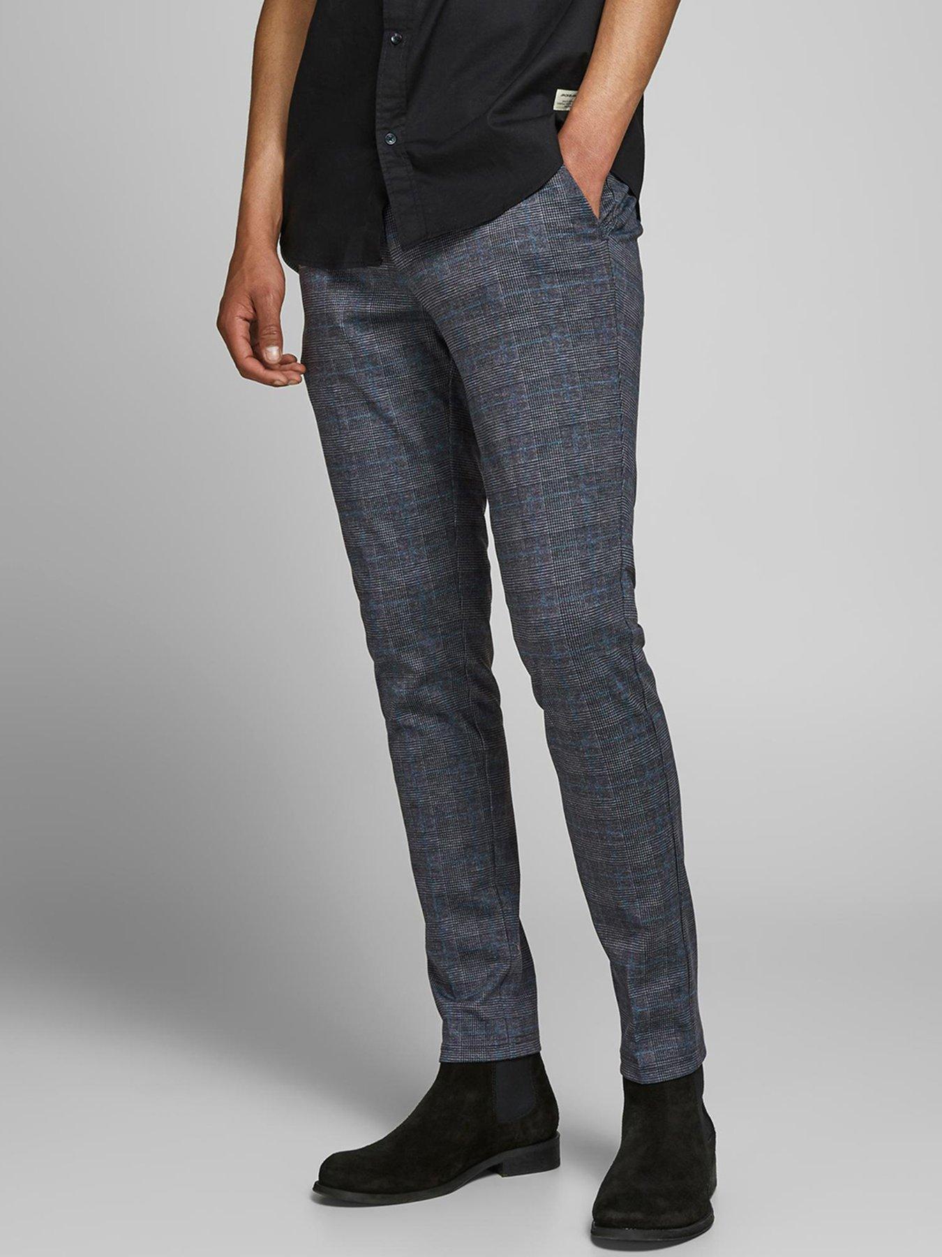 Jack & Jones Phil Check Chinos - Dark Grey | littlewoods.com
