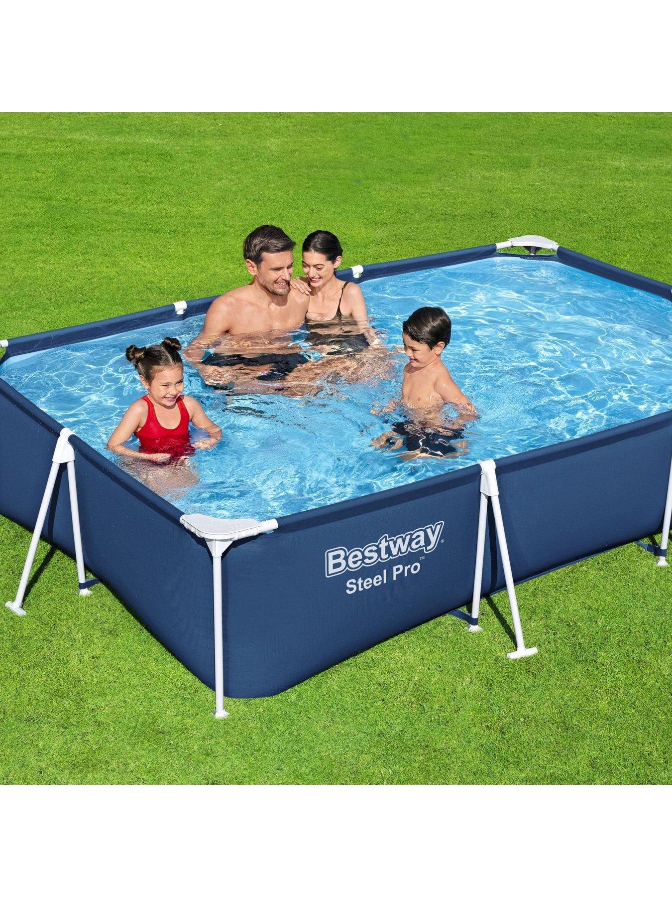 Bestway Steel Pro Rectangular 9ft, 10-inch x 6ft 7-inch Swimming Pool ...