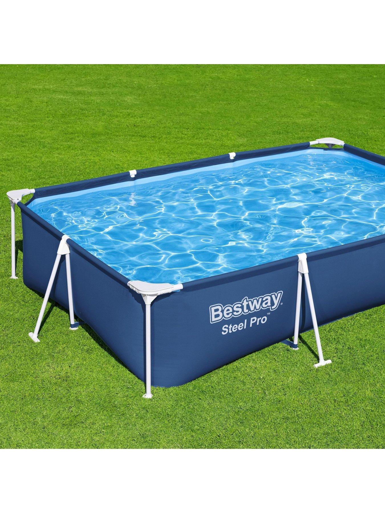 Bestway Steel Pro Rectangular 9ft, 10-inch x 6ft 7-inch Swimming Pool ...