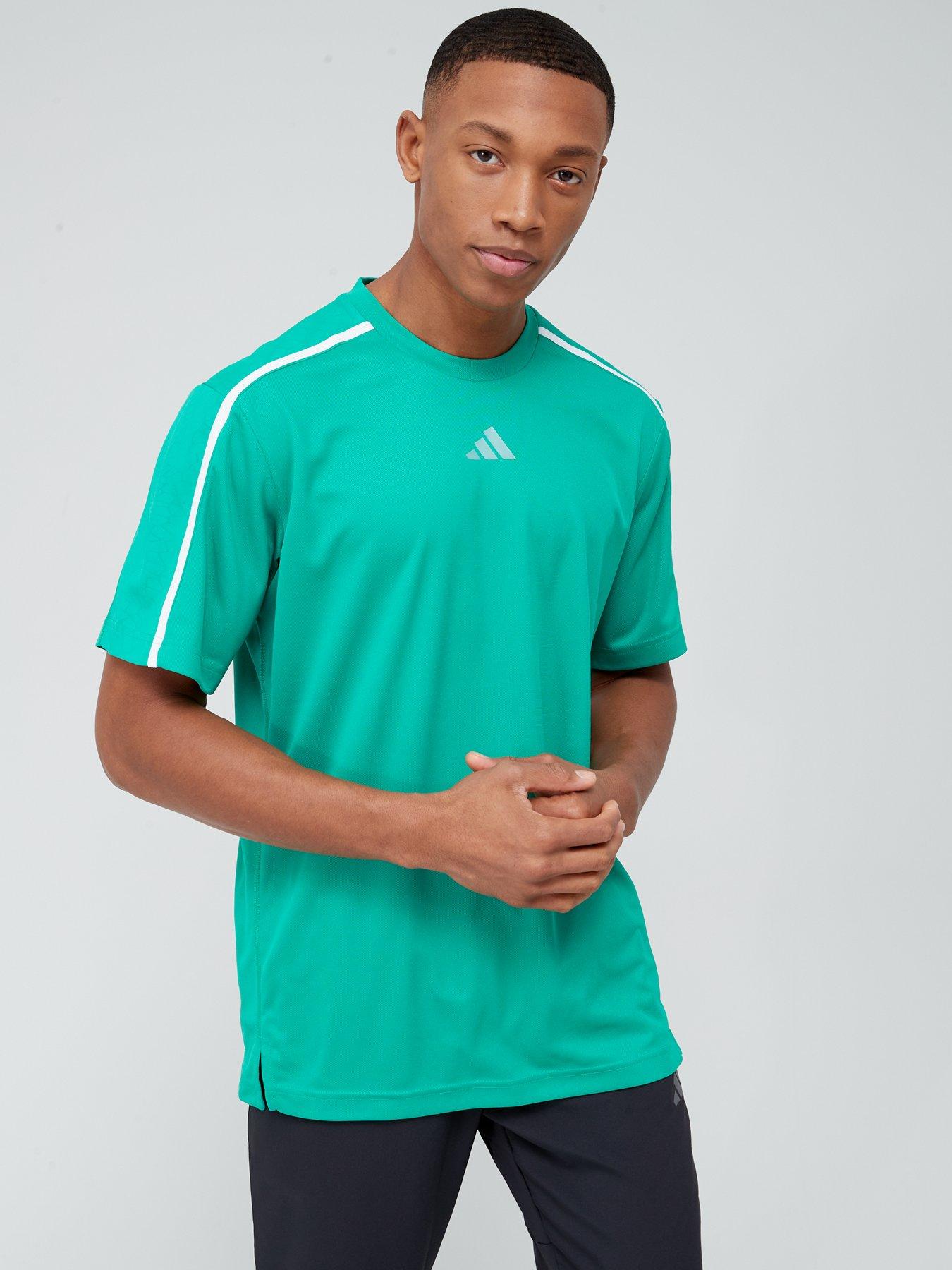 adidas Performance Workout Base T-Shirt - Green | littlewoods.com