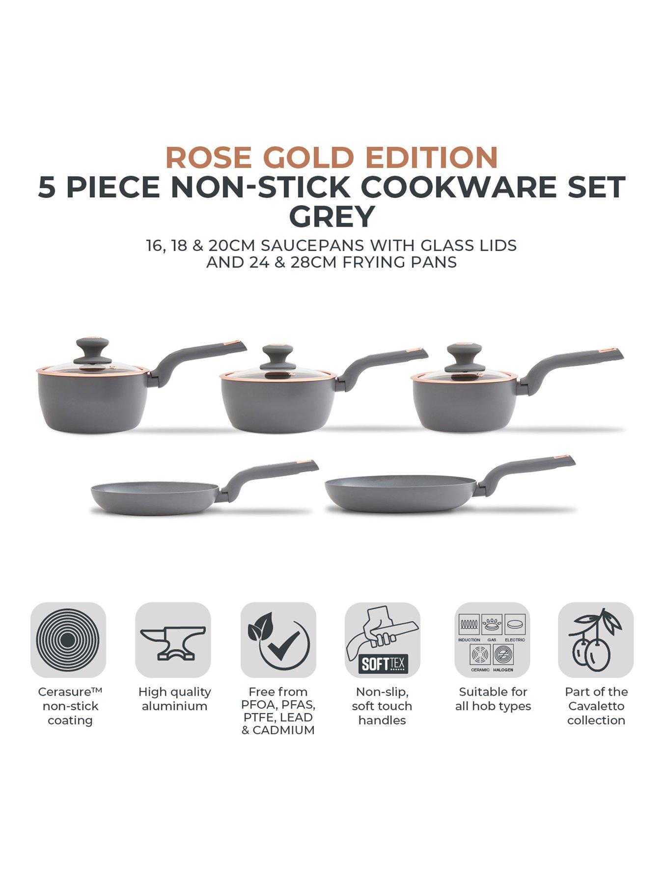 Tower Cavaletto 5-Piece Pan Set – Grey | littlewoods.com