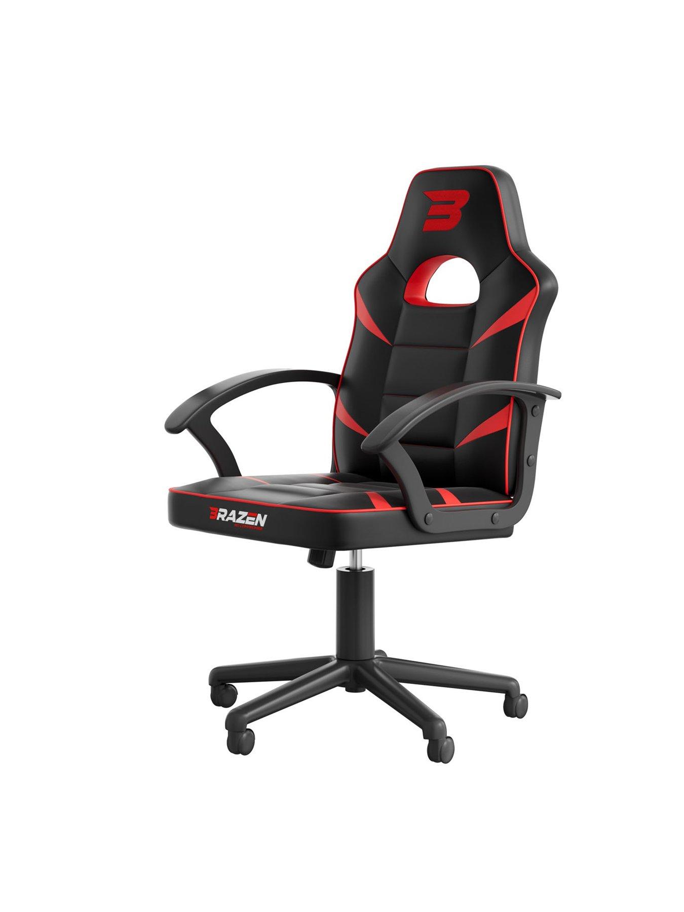 BraZen Valor Mid Back PC Gaming Chair - Red | Littlewoods