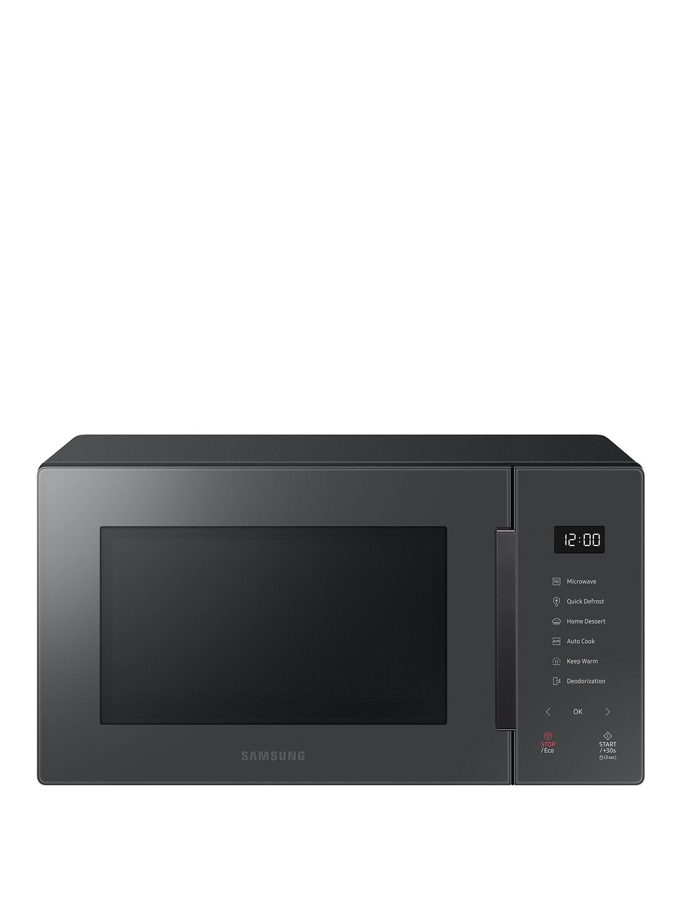 Samsung Glass Front MS23T5018AC/EU 23 Litre Solo Microwave - Charcoal ...