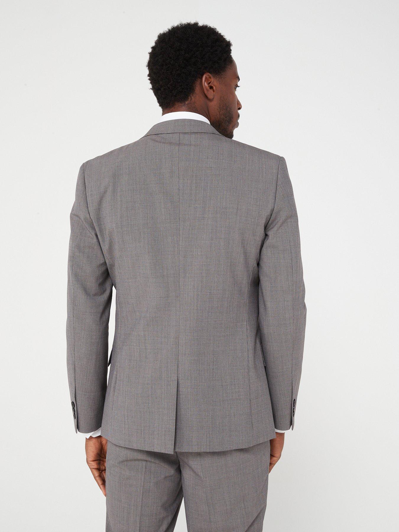 Peter Werth X Very Slim Fit Dogtooth Suit Jacket - Brown | Littlewoods