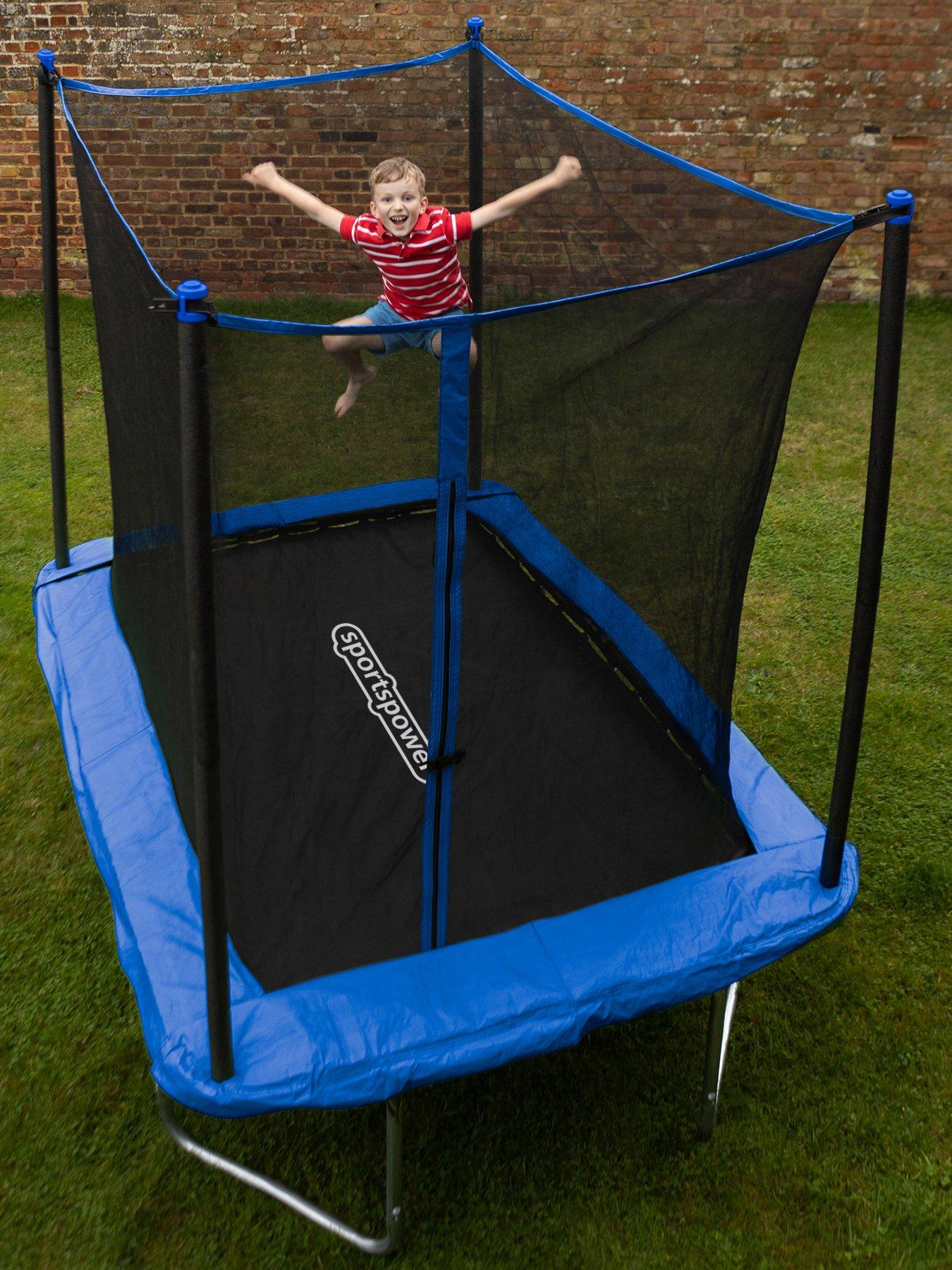 Sportspower 8ft x 6ft Bounce Pro Rectangular Trampoline & Enclosure ...