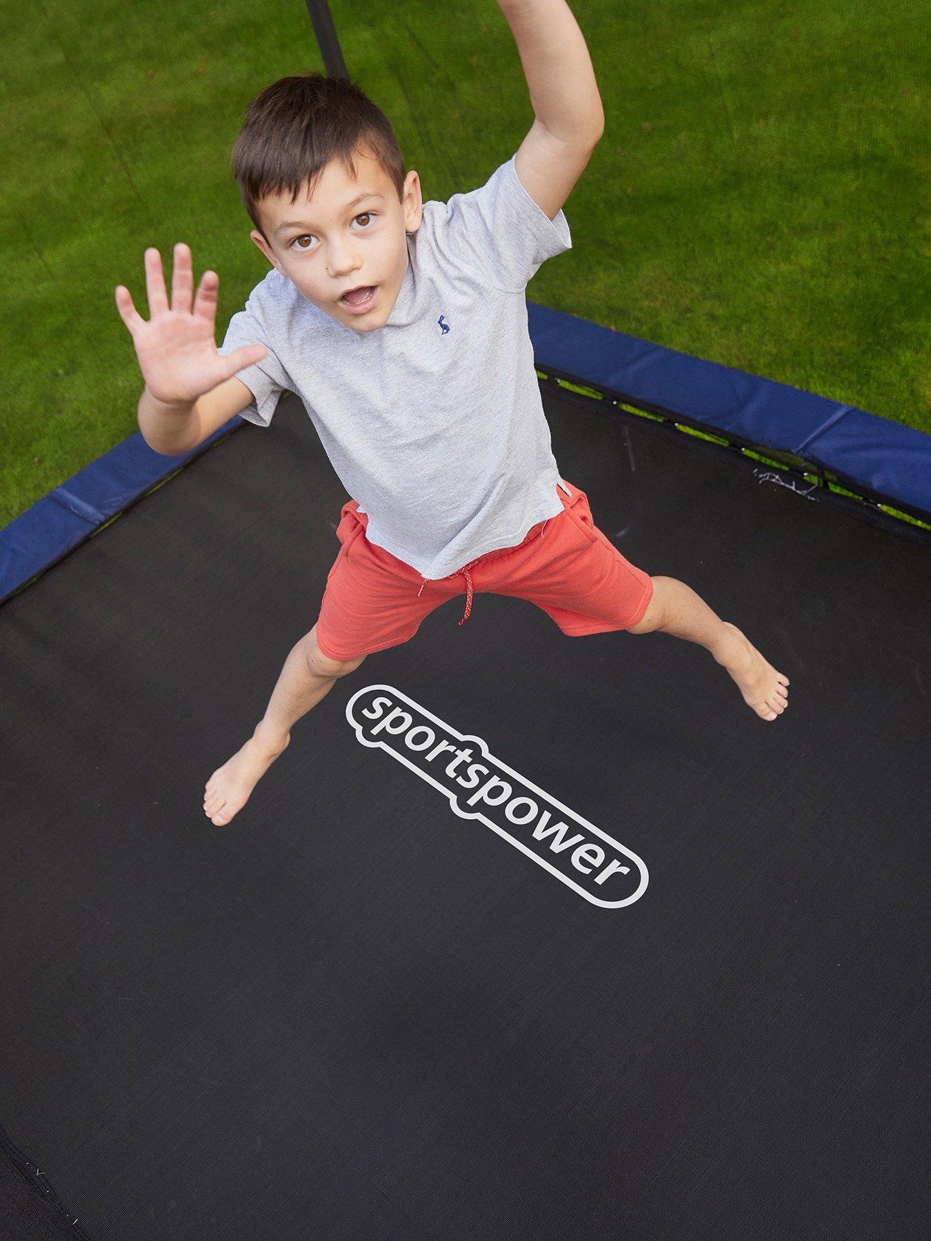 Sportspower 8ft x 6ft Bounce Pro Rectangular Trampoline & Enclosure ...
