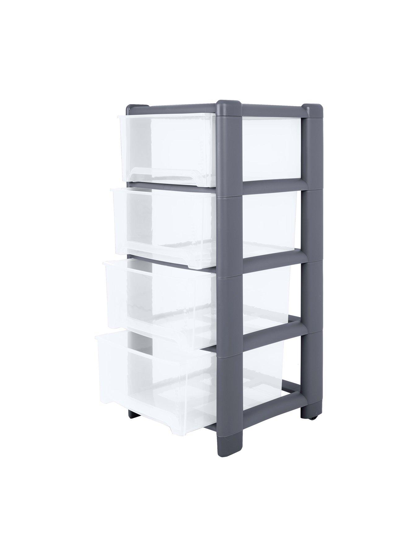 Wham Deep 4-Drawer Storage Unit in Graphite | littlewoods.com