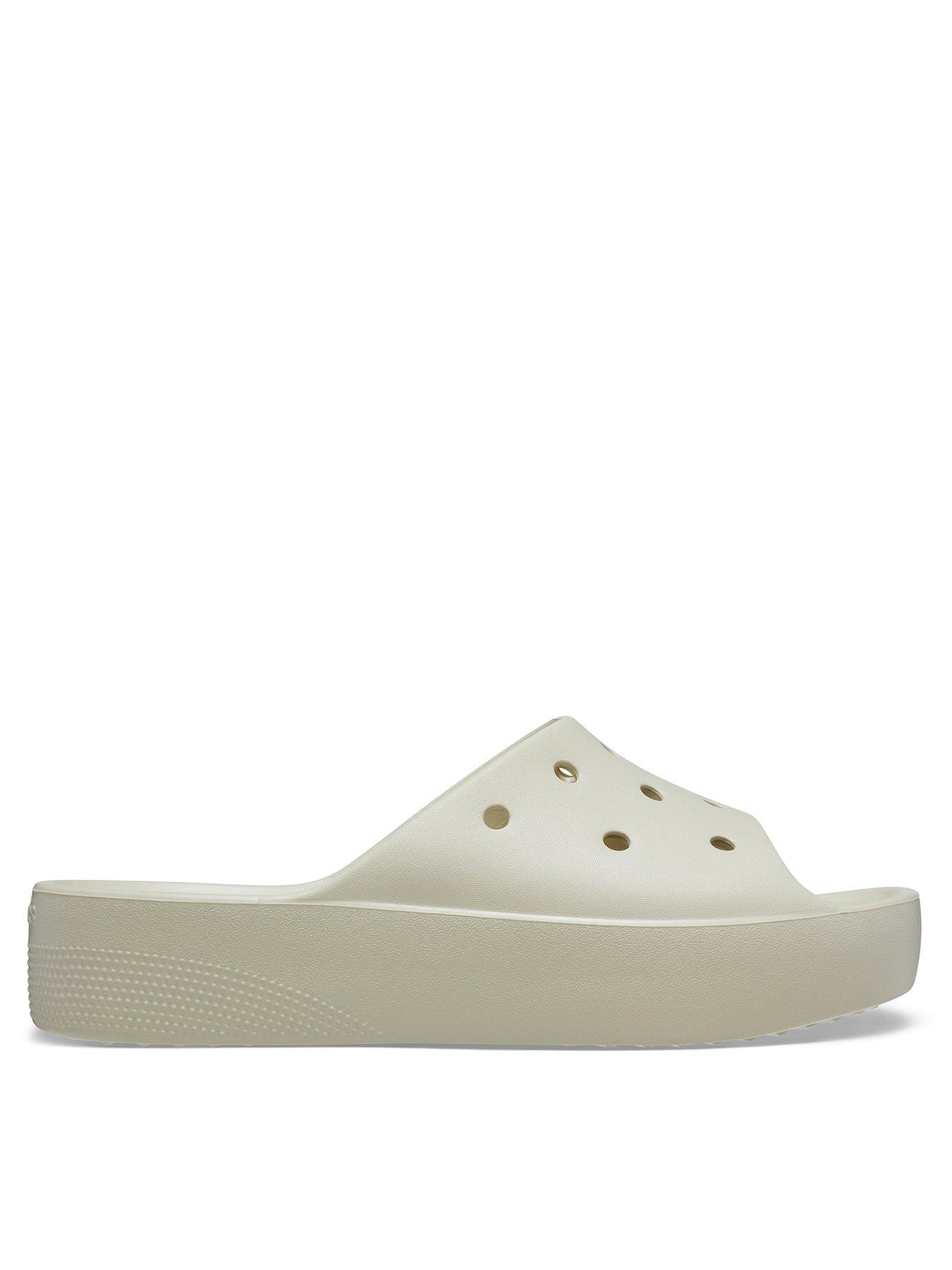 Crocs Classic Crocs Platform Slide - Beige | littlewoods.com