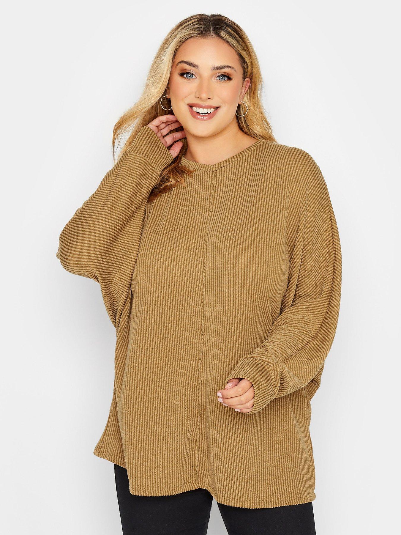 Yours Ribbed Soft Touch Top - Natural | littlewoods.com