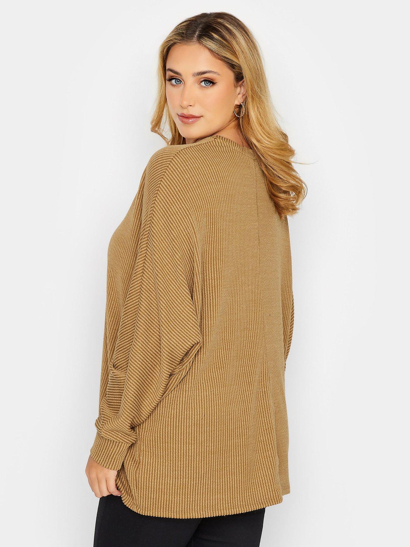 Yours Ribbed Soft Touch Top - Natural | littlewoods.com