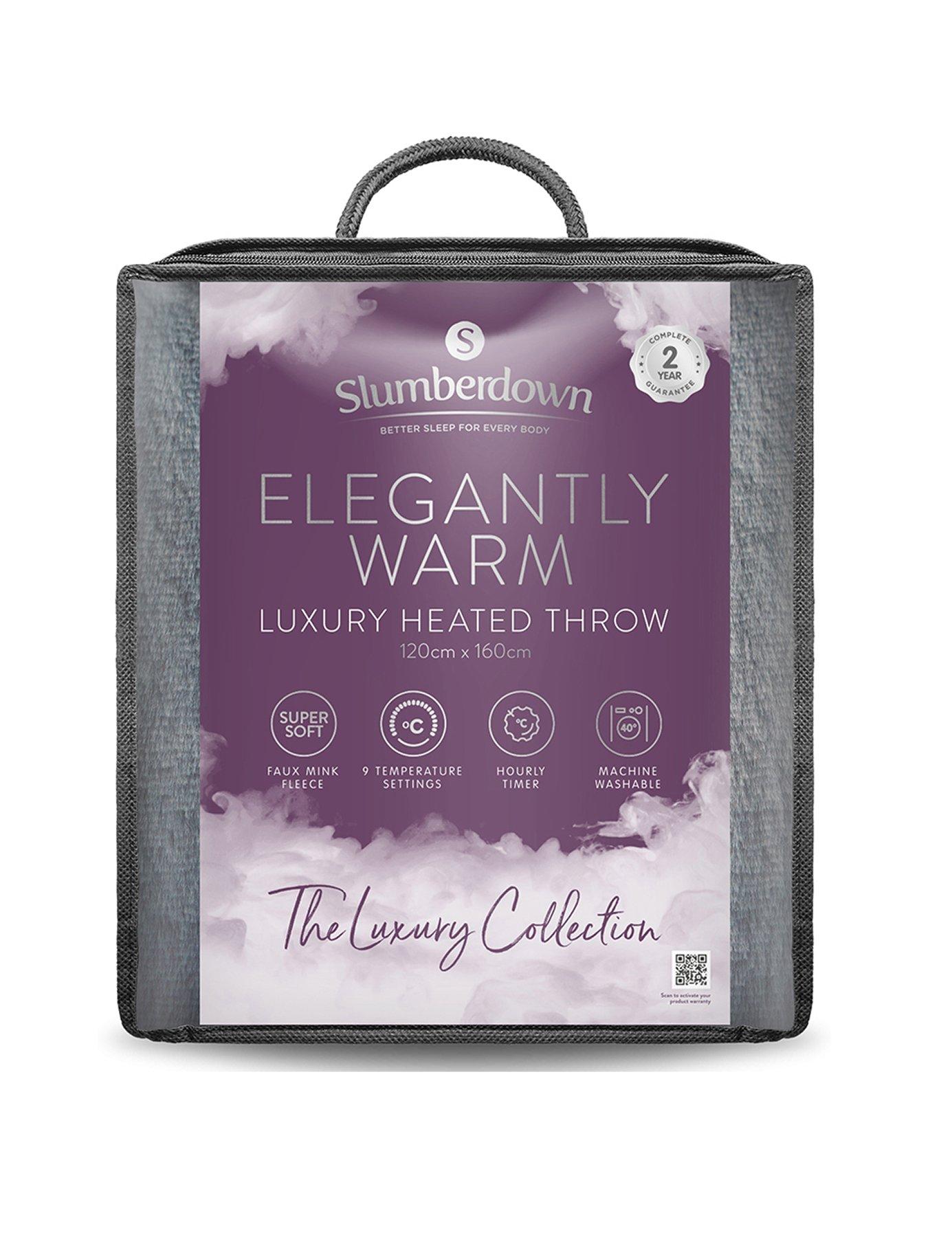 Slumberdown Elegantly Warm Heated Throw - Blue | Littlewoods