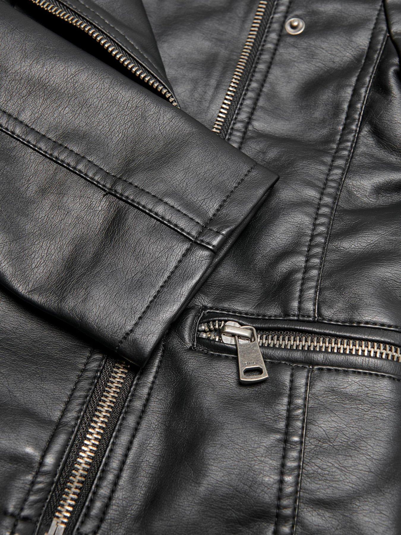 Only Kids Girls Freya Faux Leather Biker Jacket - Black | Littlewoods