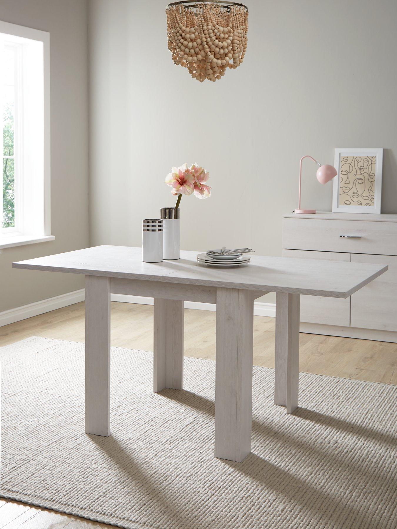 Everyday Panama 80 160 cm Extending Dining Table White Oak FSC Certified littlewoods