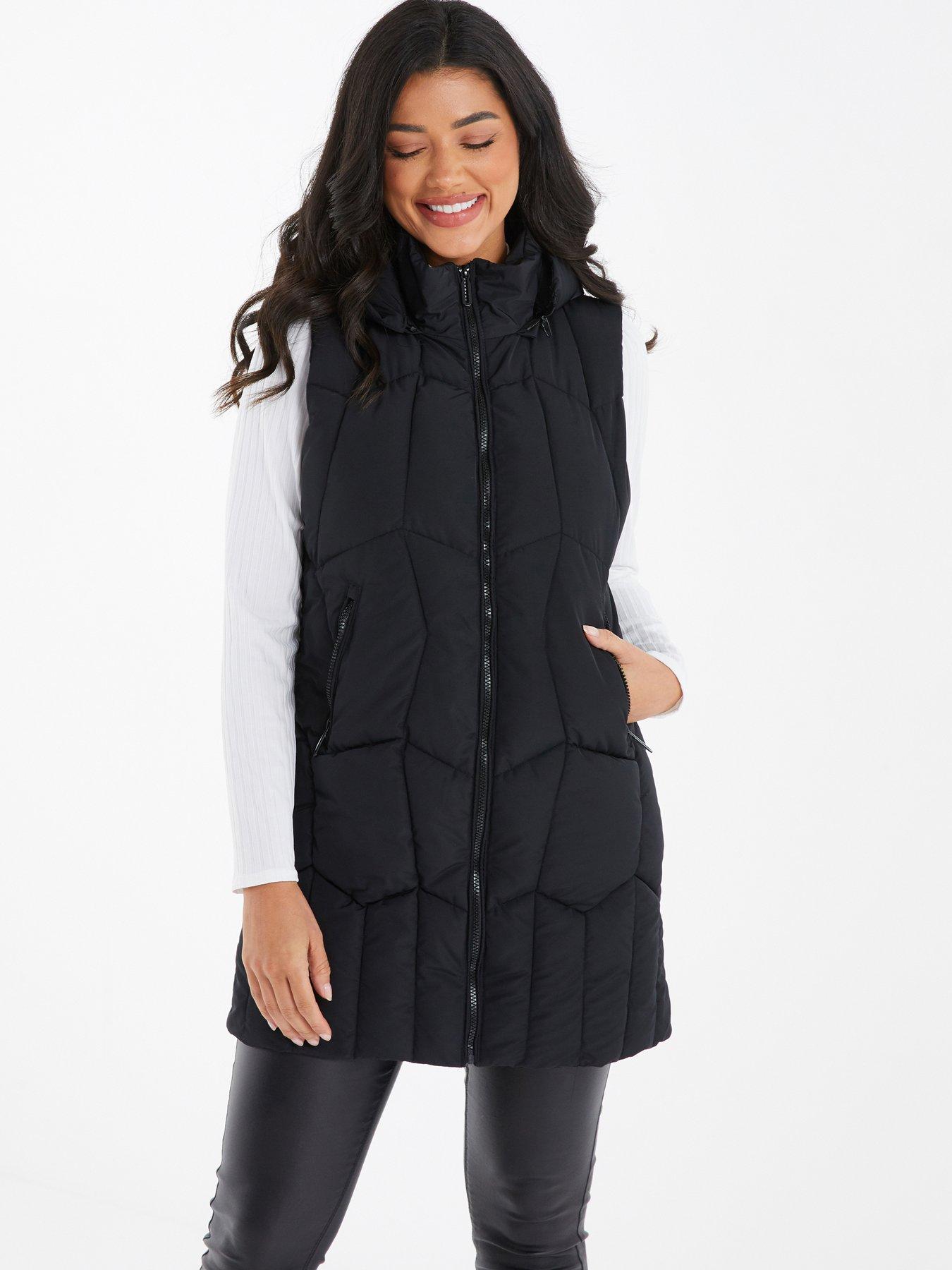 Quiz Padded Hooded Gilet - Black | littlewoods.com