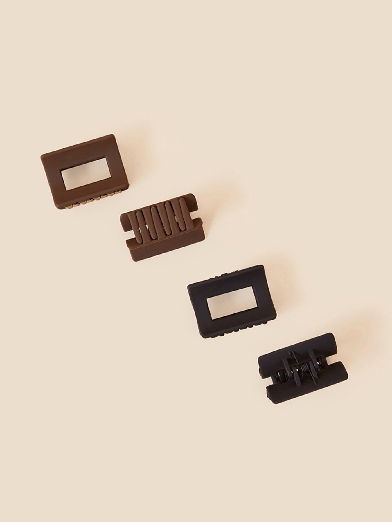 Accessorize Matte Square Claw Clips 4 Pack | littlewoods.com