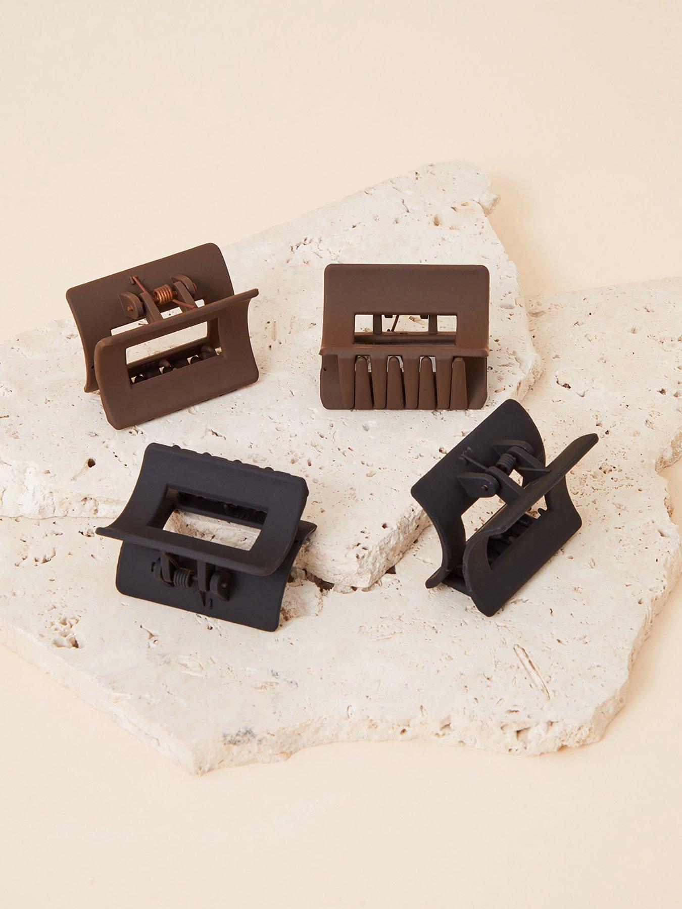 Accessorize Matte Square Claw Clips 4 Pack | littlewoods.com