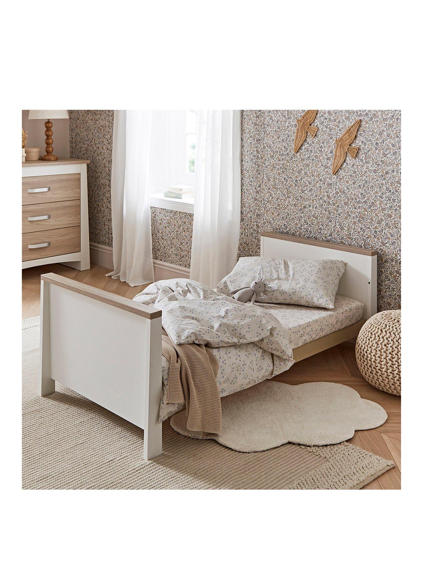 CuddleCo Ada 3 Piece Nursery Furniture Set - White and Ash | Littlewoods
