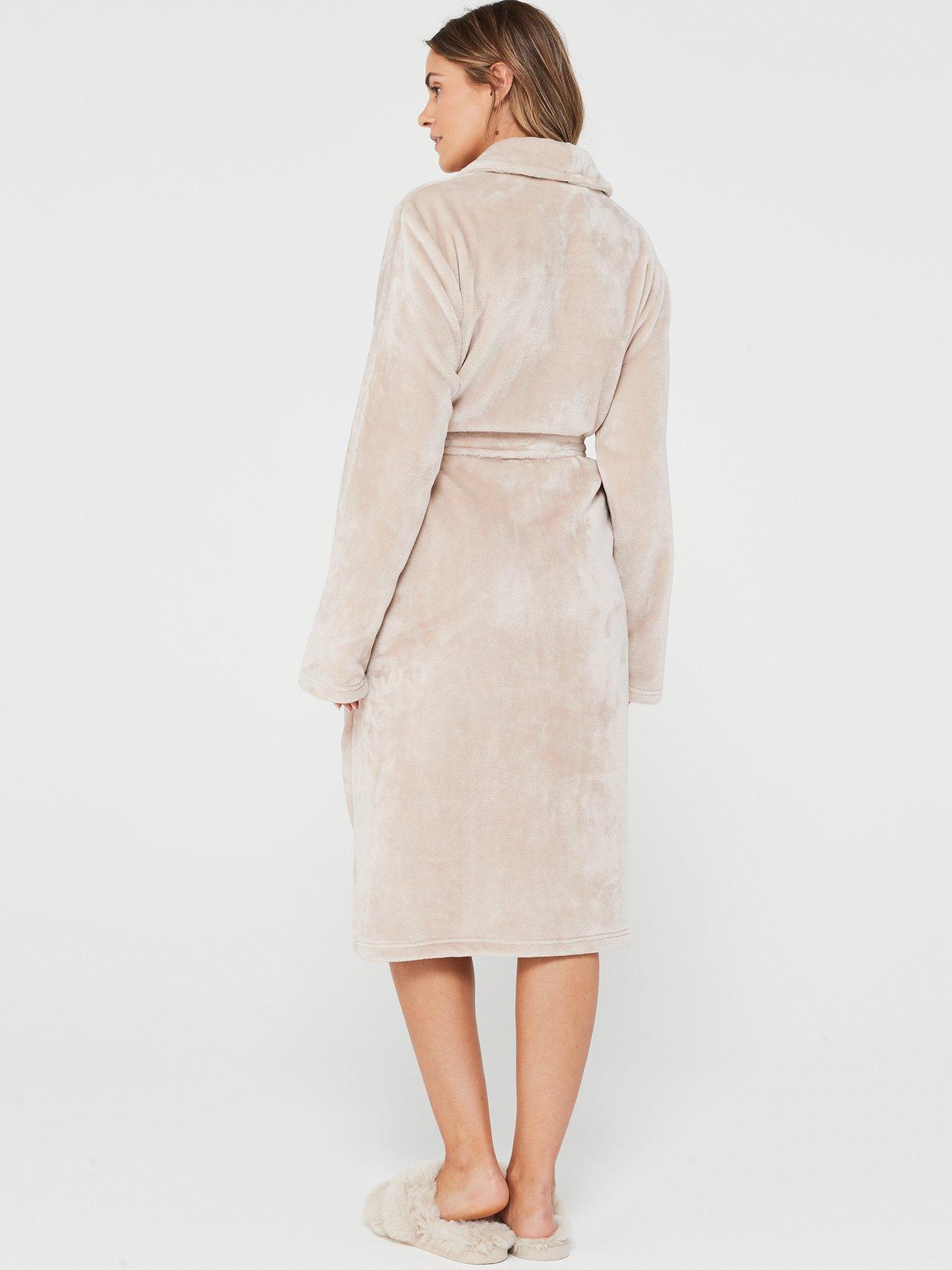 Everyday Supersoft Detail Dressing Gown - Beige | littlewoods.com