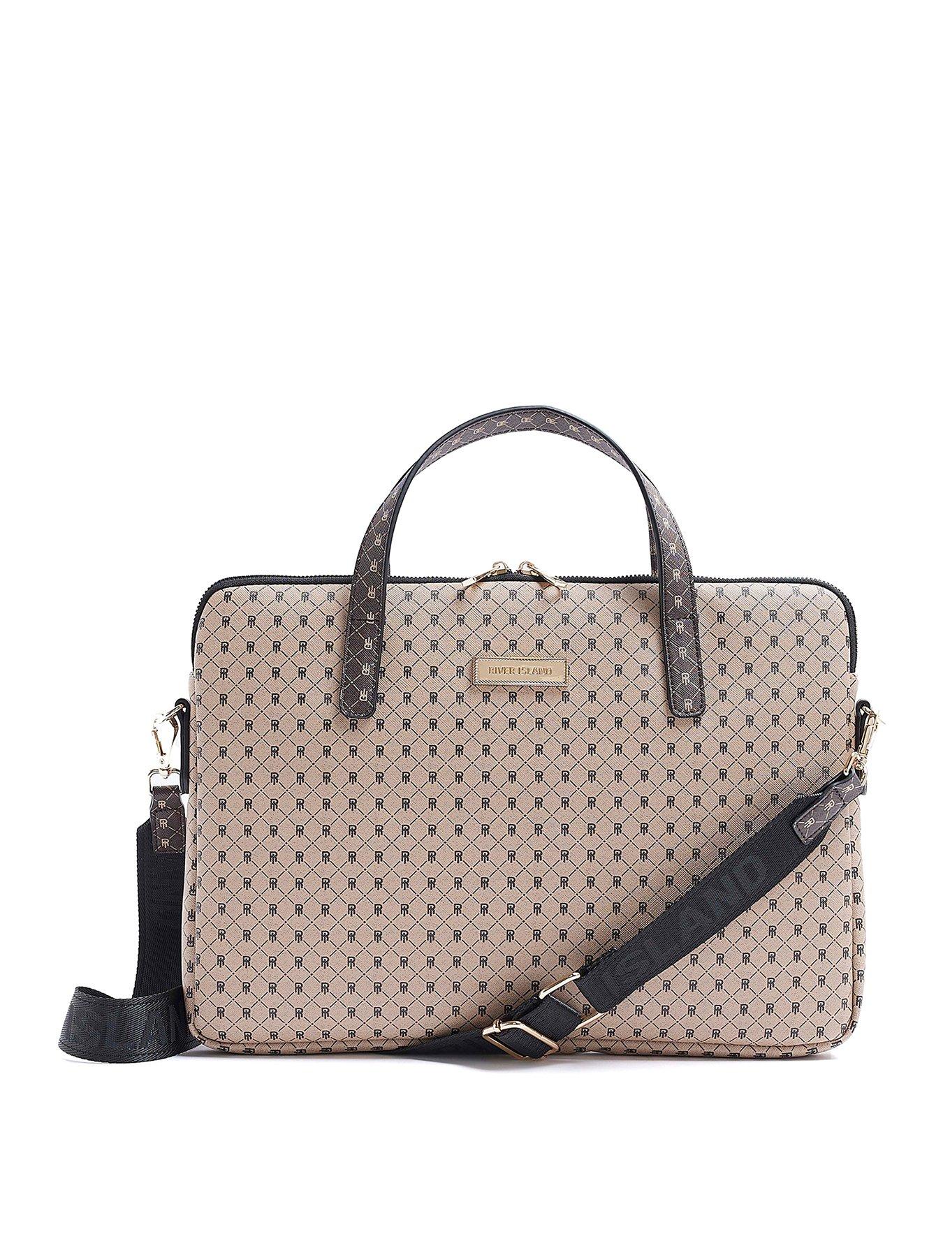 River Island Monogram Laptop Case With Handle | littlewoods.com