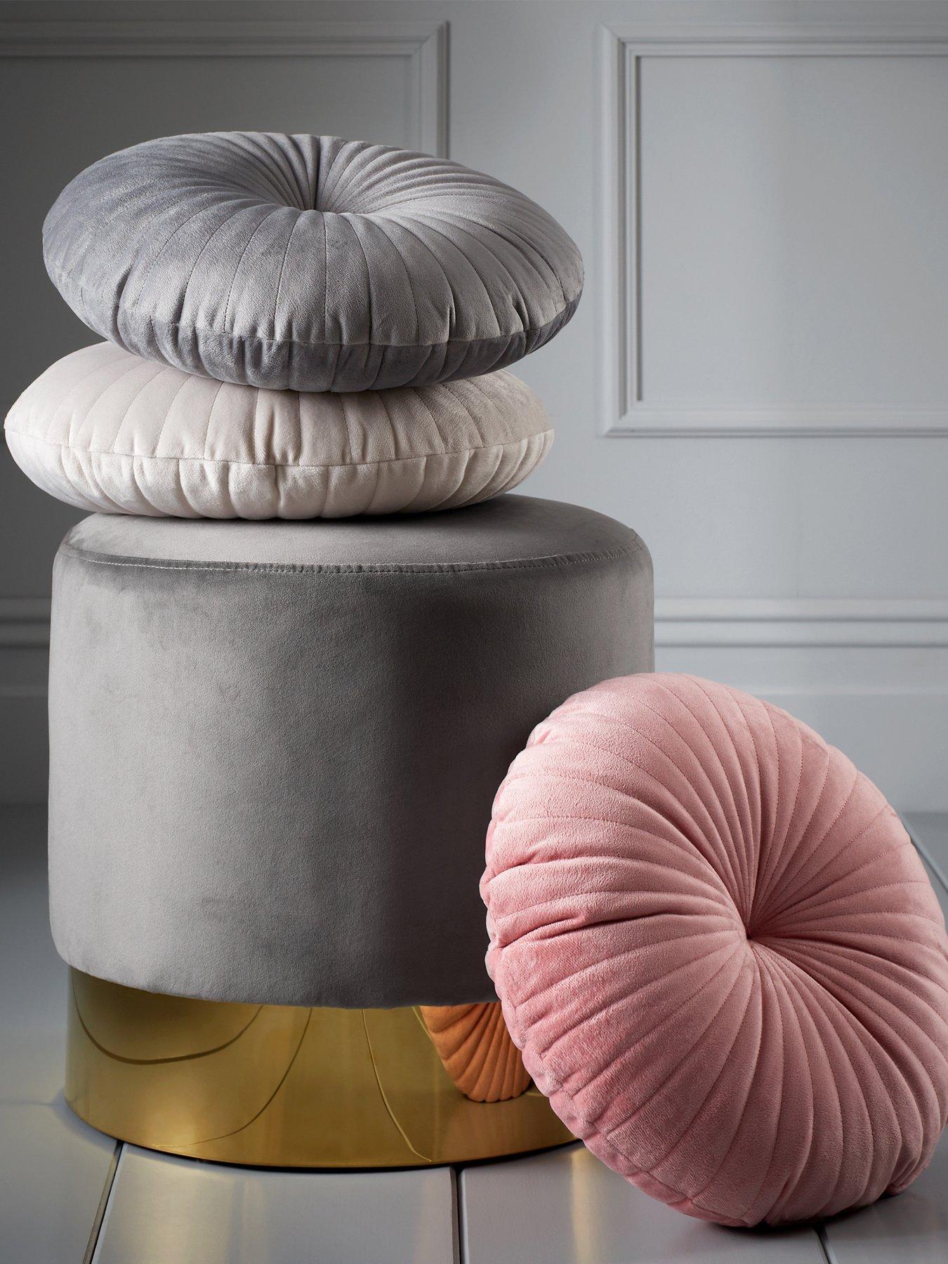 Catherine Lansfield Round Filled Cushion - Grey | Littlewoods