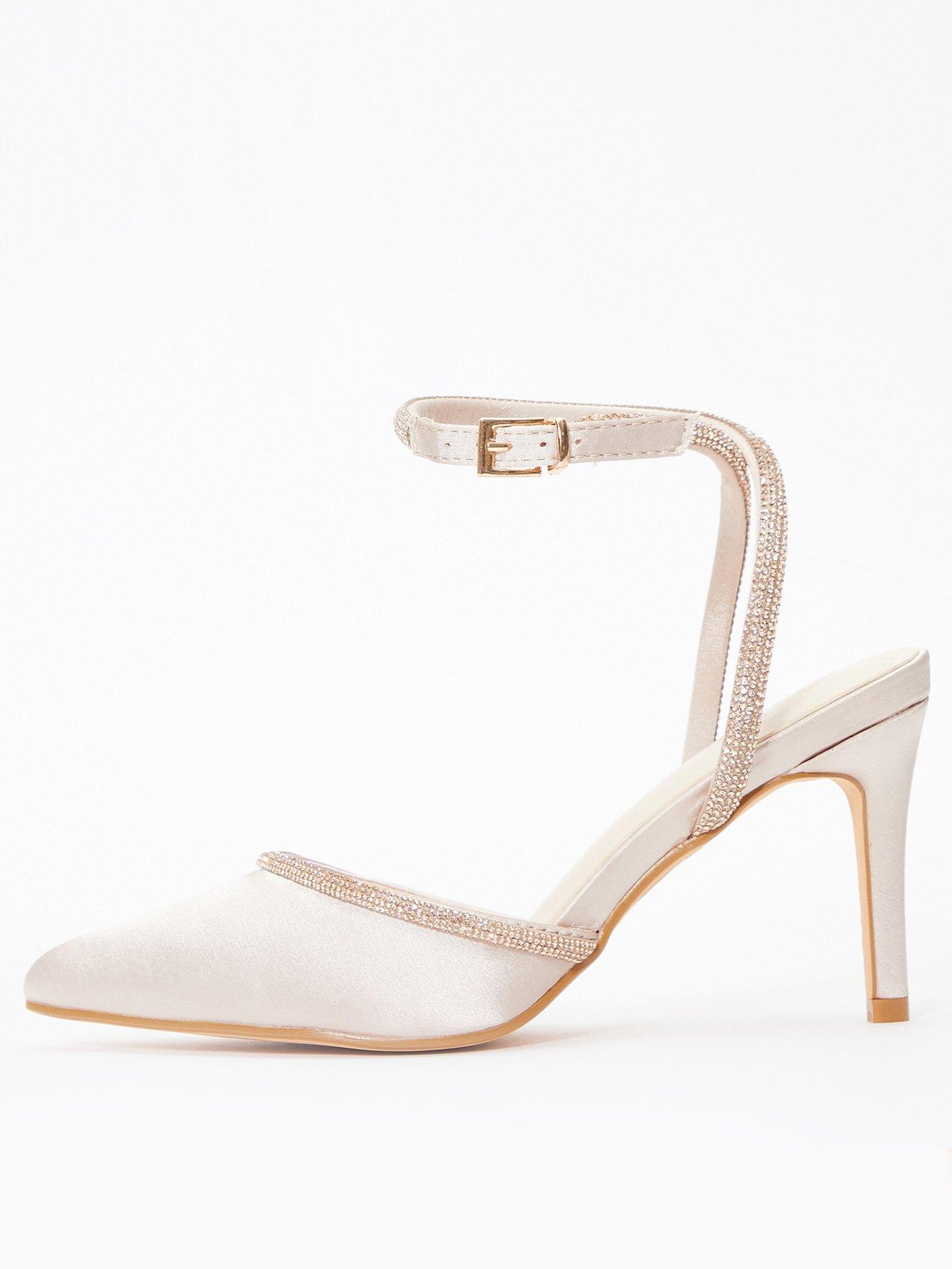Quiz Satin Diamante Trim Courts - Light Natural | littlewoods.com