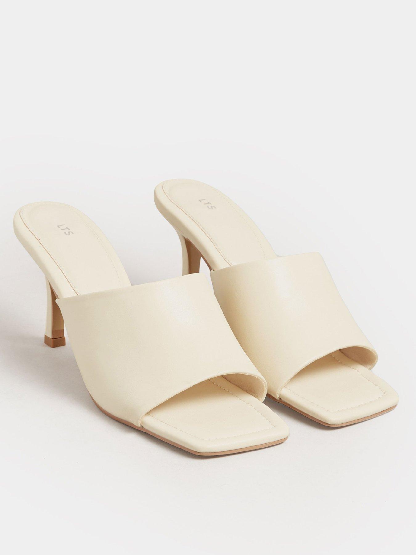 Long Tall Sally Skinny Heel Mule Bone | littlewoods.com