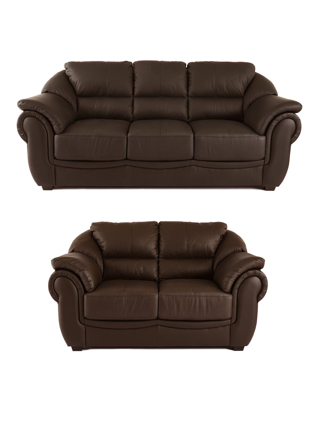 Very Home Naples Italian Leather 3 Seater + 2 Seater Sofa Set | Littlewoods