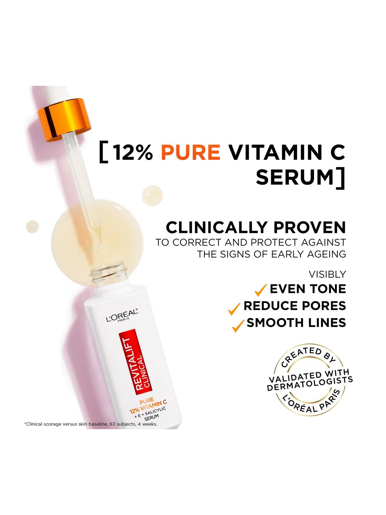 L'Oreal Paris L'Oreal Revitalift Clinical 12% Pure Vitamin C Brightening Serum 30ml | Littlewoods