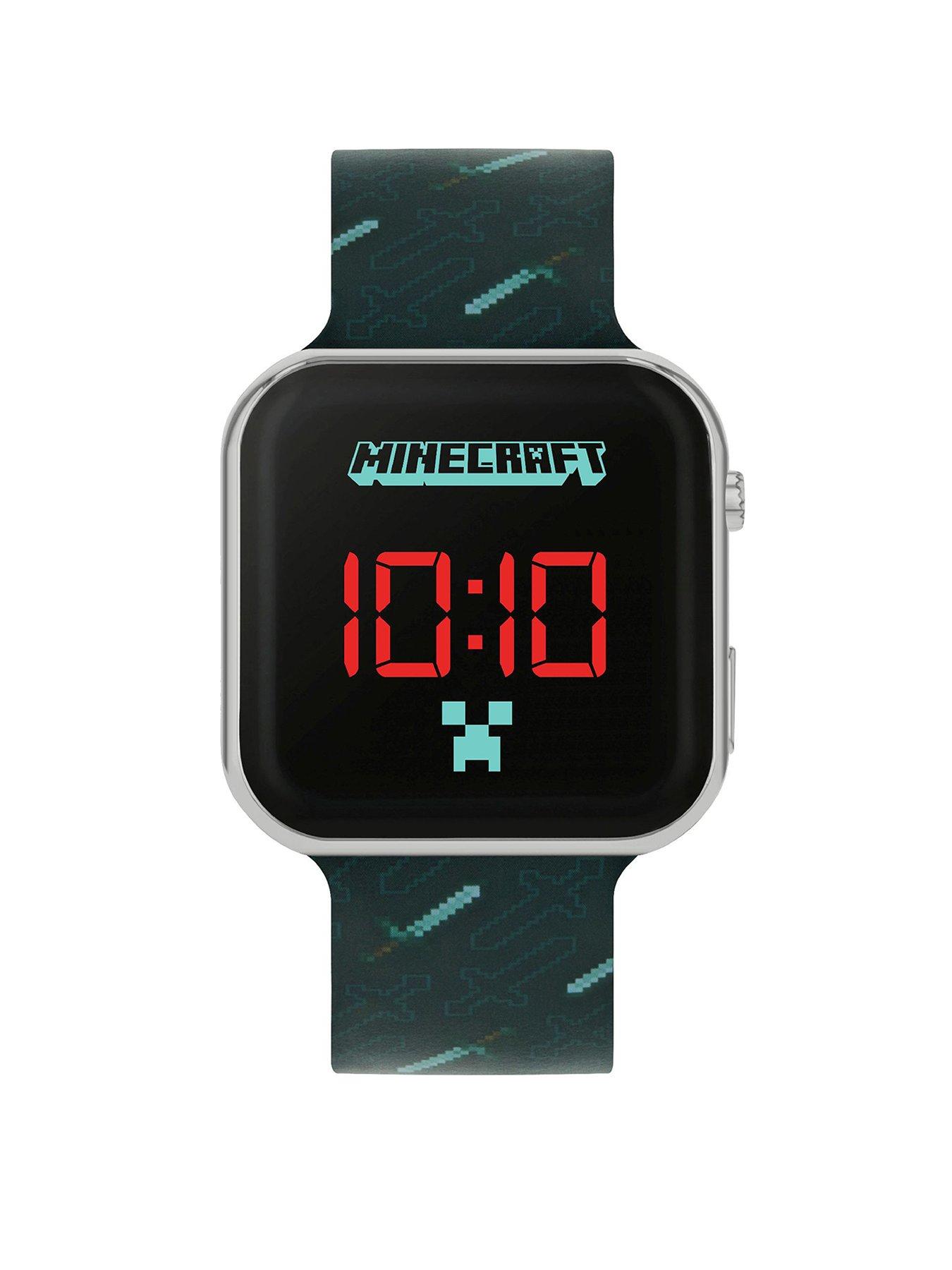 Minecraft Black Strap LED Watch | Littlewoods