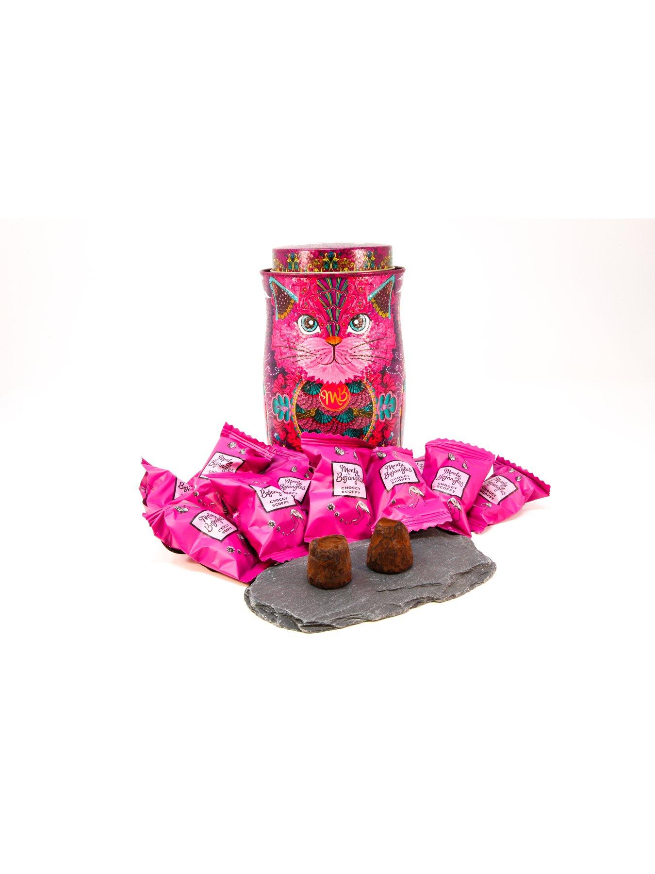 Monty Bojangles Choccy Scoffy Persian Pink Cat Tin Cocoa Dusted ...