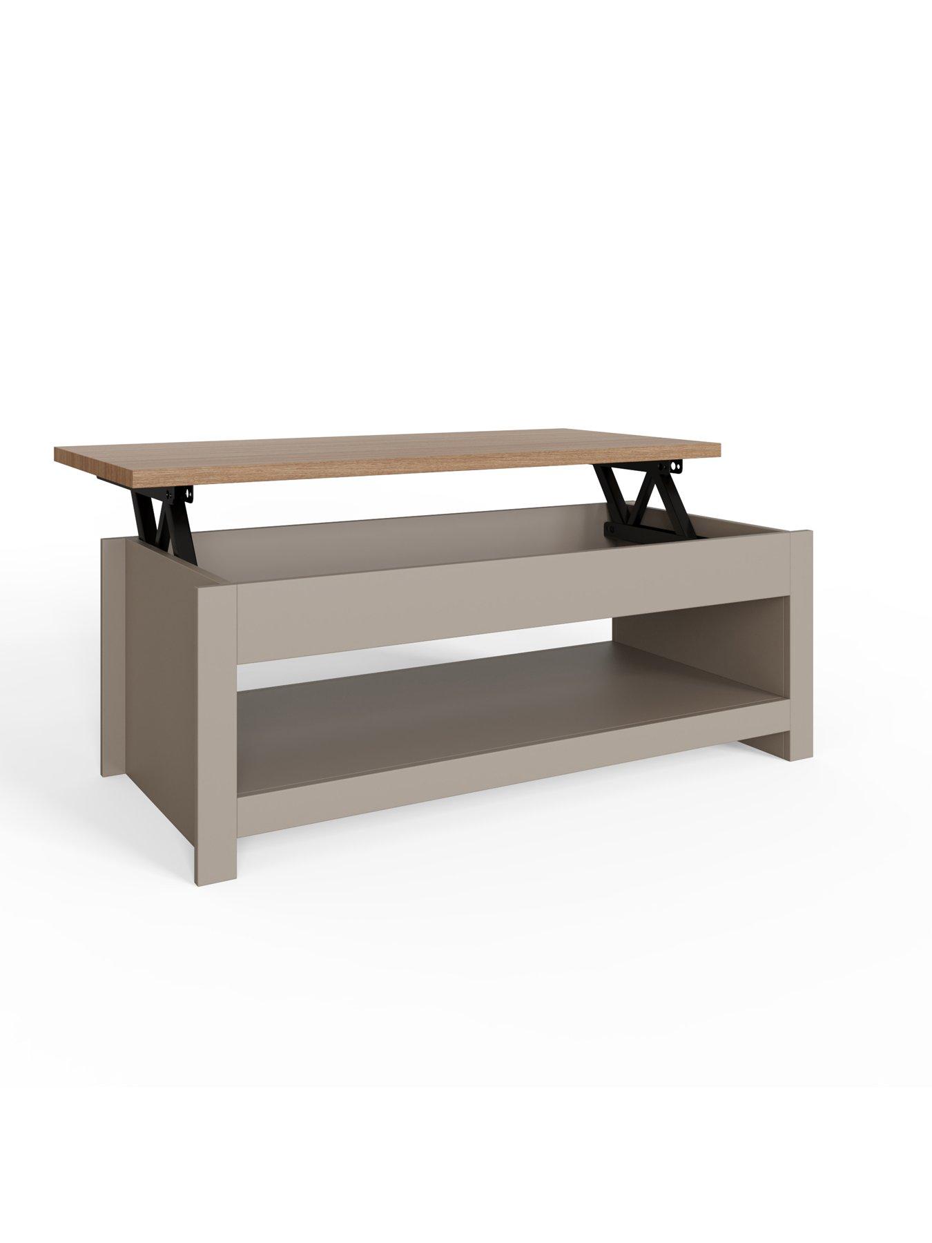 GFW Lancaster Lift Up Coffee Table - Grey/Oak | Littlewoods