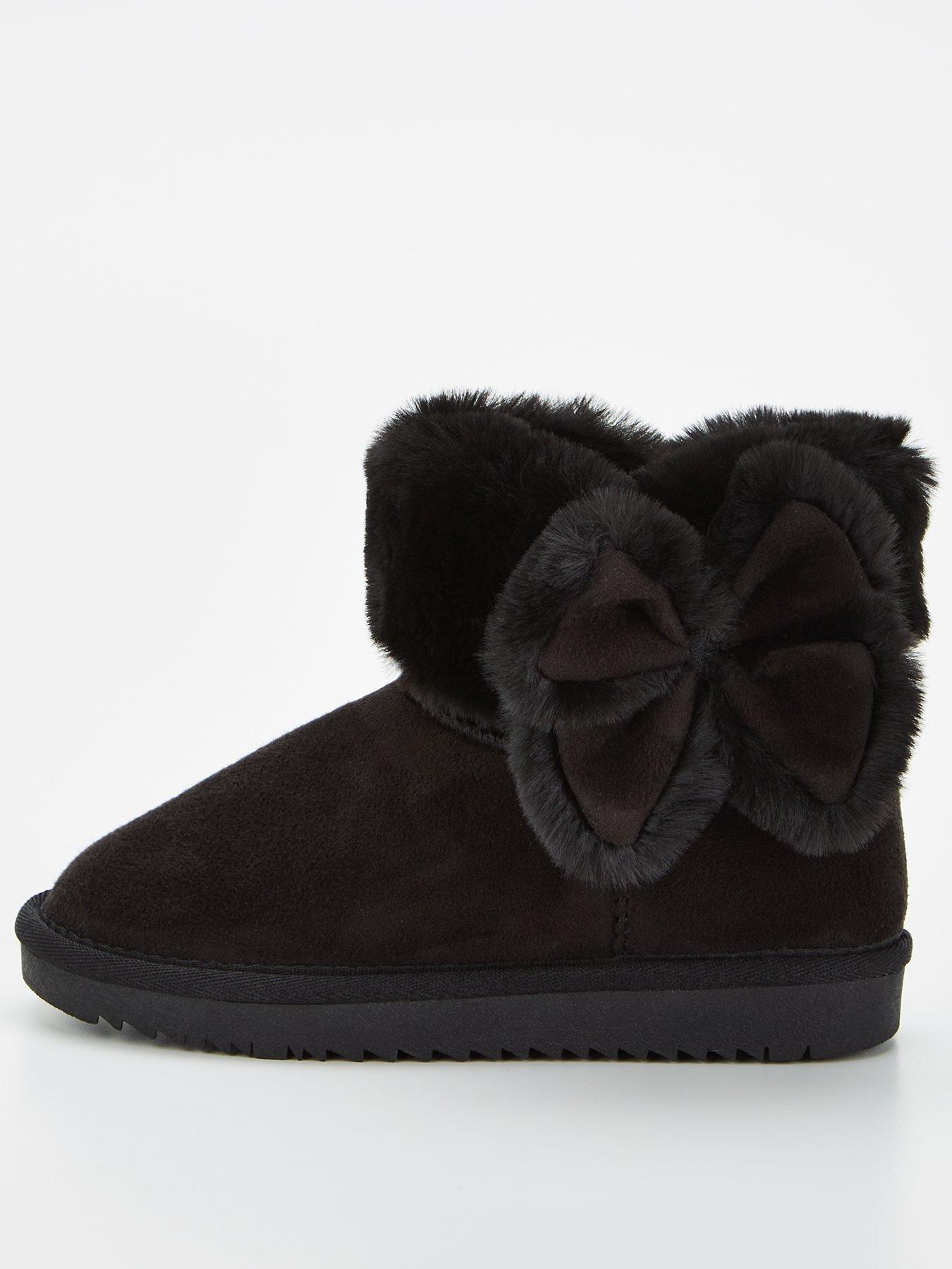 Everyday Girls Bow Snug Boot With Warm Lining - Black | littlewoods.com