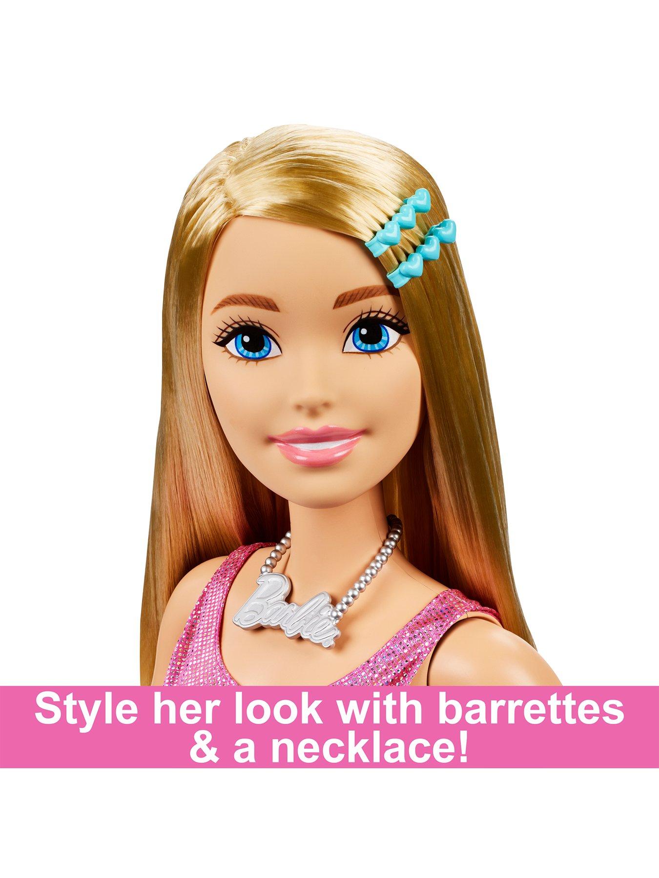 Barbie Large Doll, 28ins tall, with blonde hair and shimmery pink dress ...