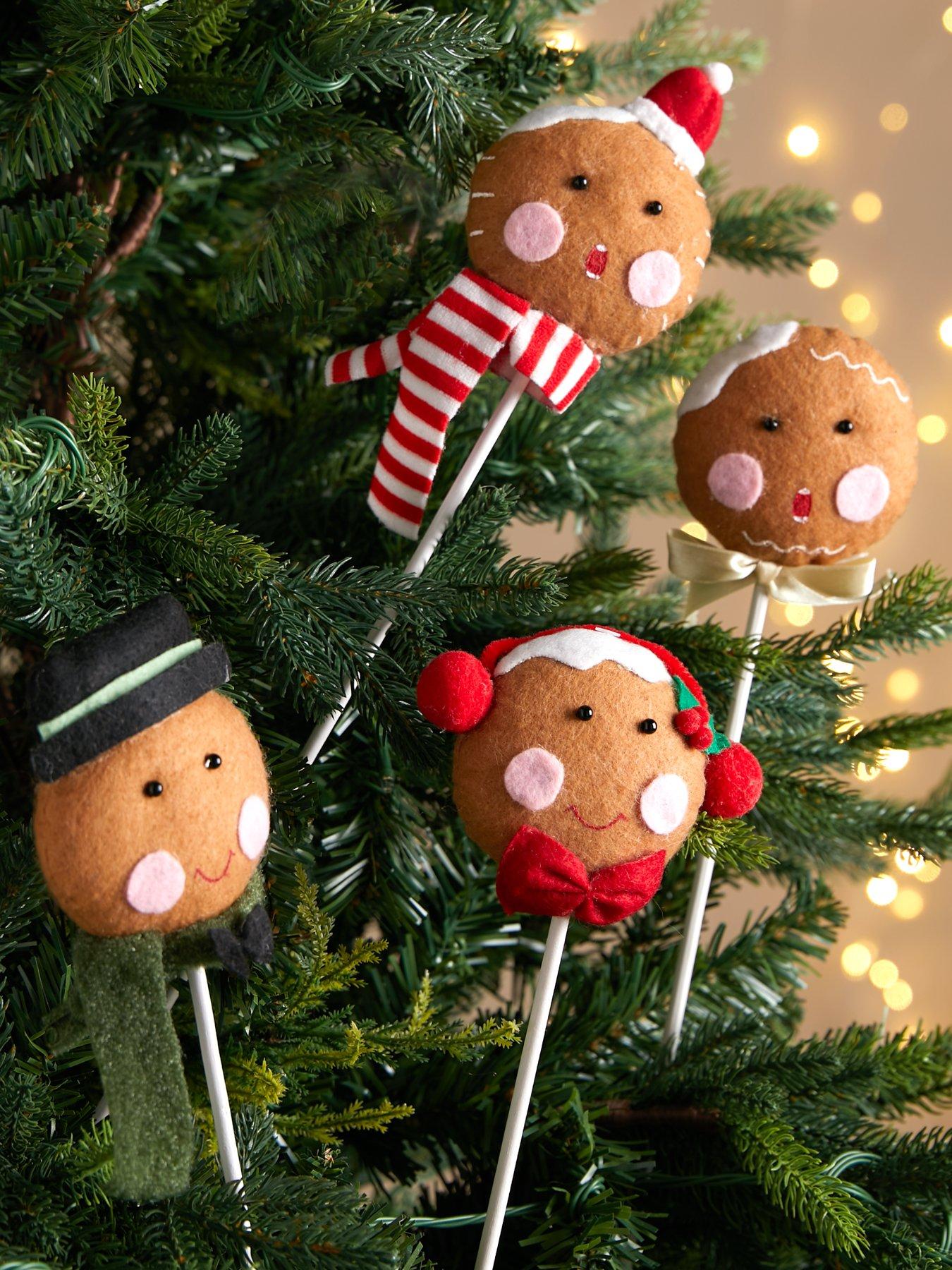 Very Home Set of 4 Gingerbread Christmas Tree Picks | littlewoods.com