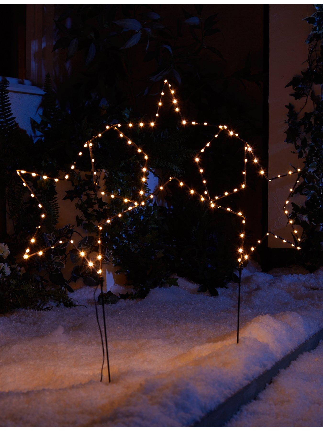 Very Home 3 Star Stake Light Indoor/Outdoor Christmas Decoration ...