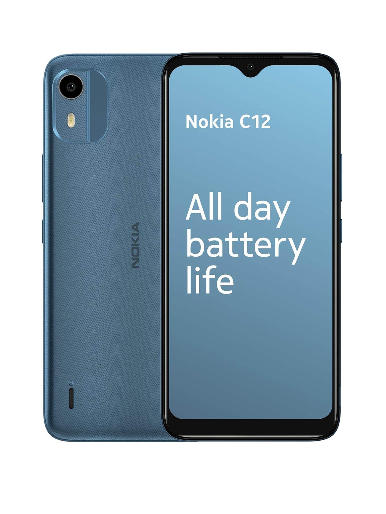 Nokia C12 64GB Storage, Dual SIM - Cyan | littlewoods.com