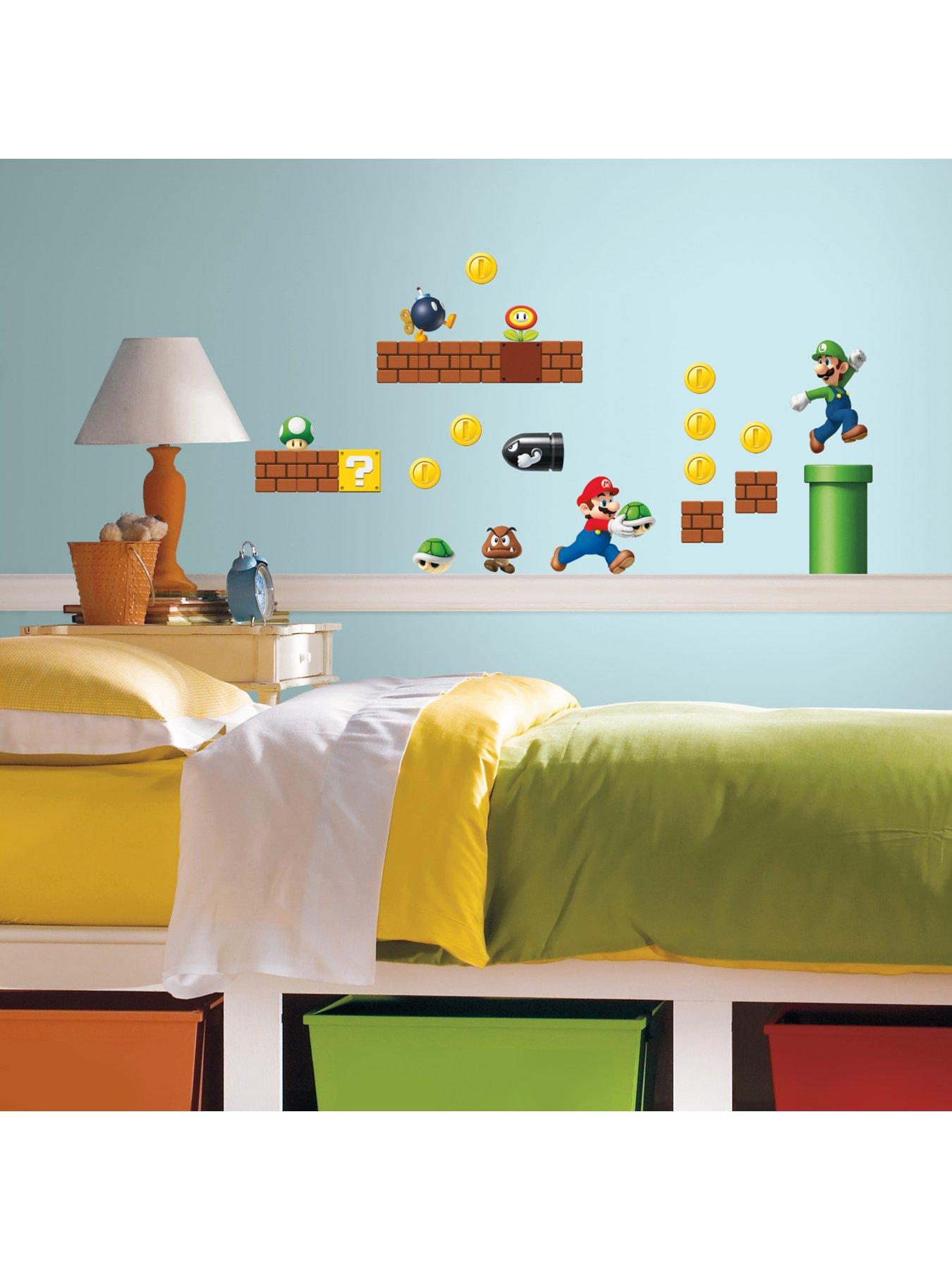 Fine Decor Super Mario Build-A-Scene Peel and Stick Wall Decal Set ...