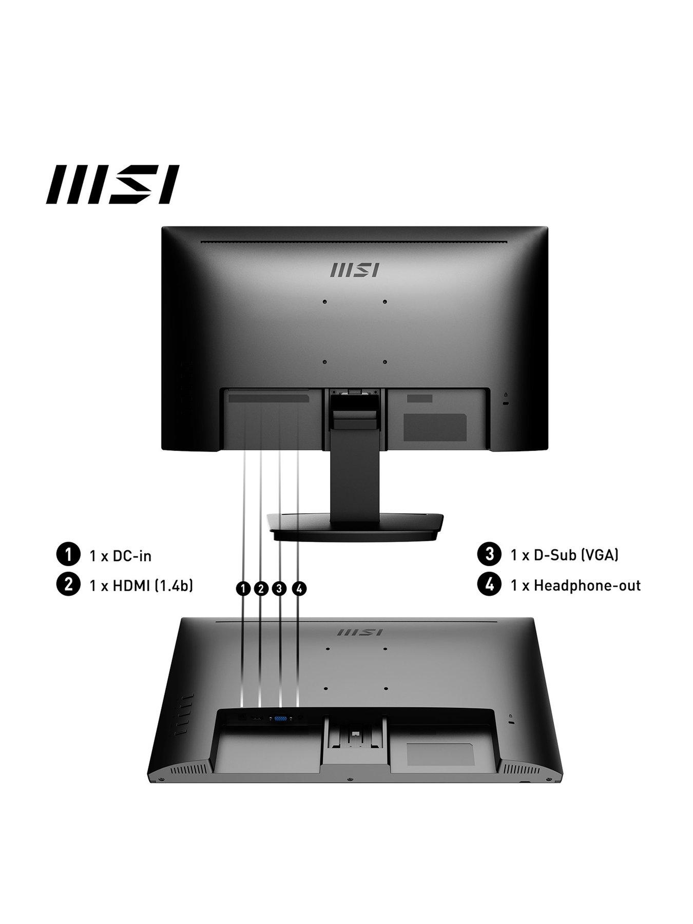 MSI PRO MP223 22 Inch, Full HD, 100Hz, Flat Monitor | littlewoods.com