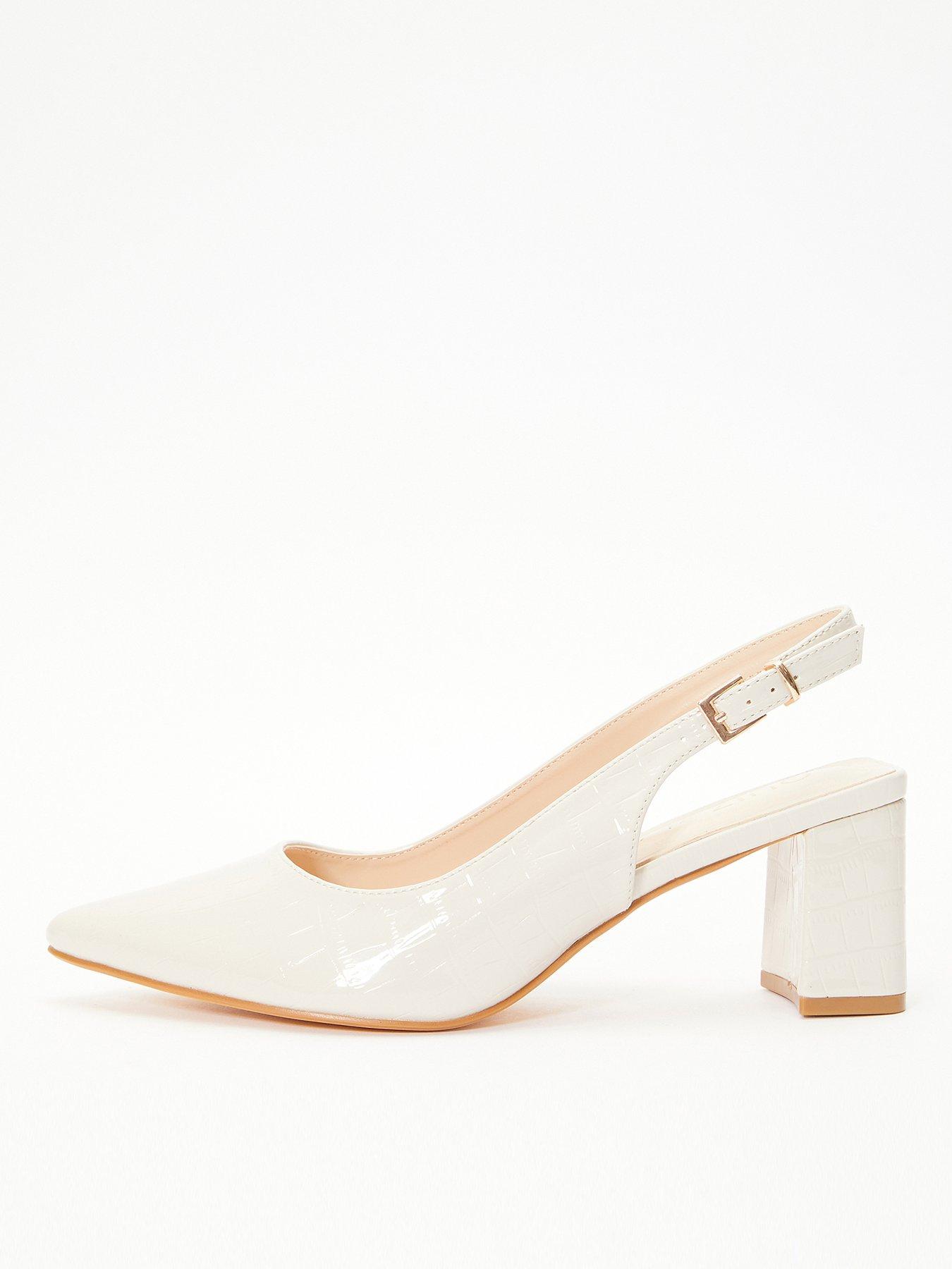 Quiz Wide Fit Patent Slingback Court Block Heels | littlewoods.com