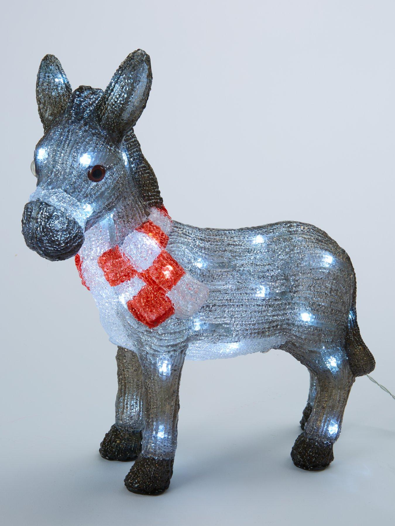 Three Kings Dominic The Donkey Battery Operated Outdoor Acrylic ...