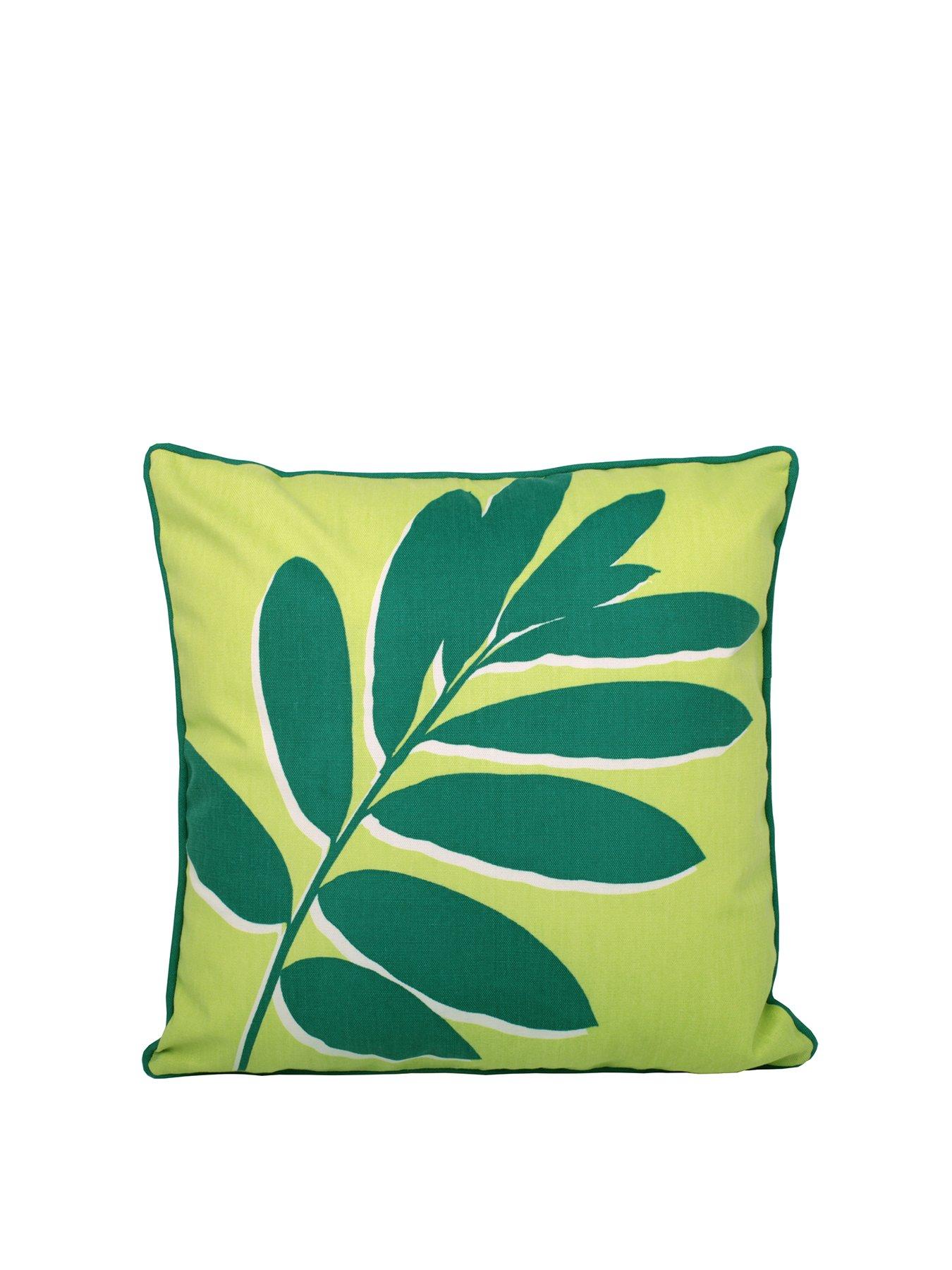 Fusion Leaf Outdoor Cushion Green | littlewoods.com