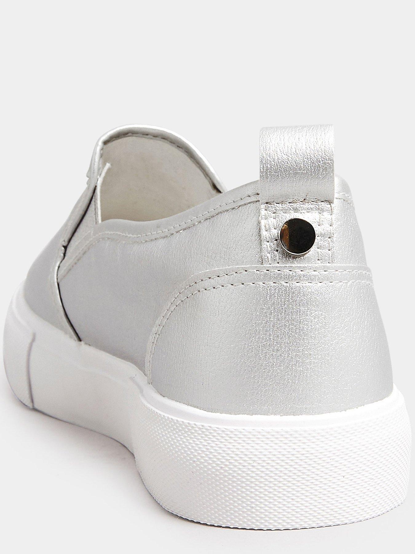 Yours Wide Fit Twin Gusset Trainer Silver | littlewoods.com