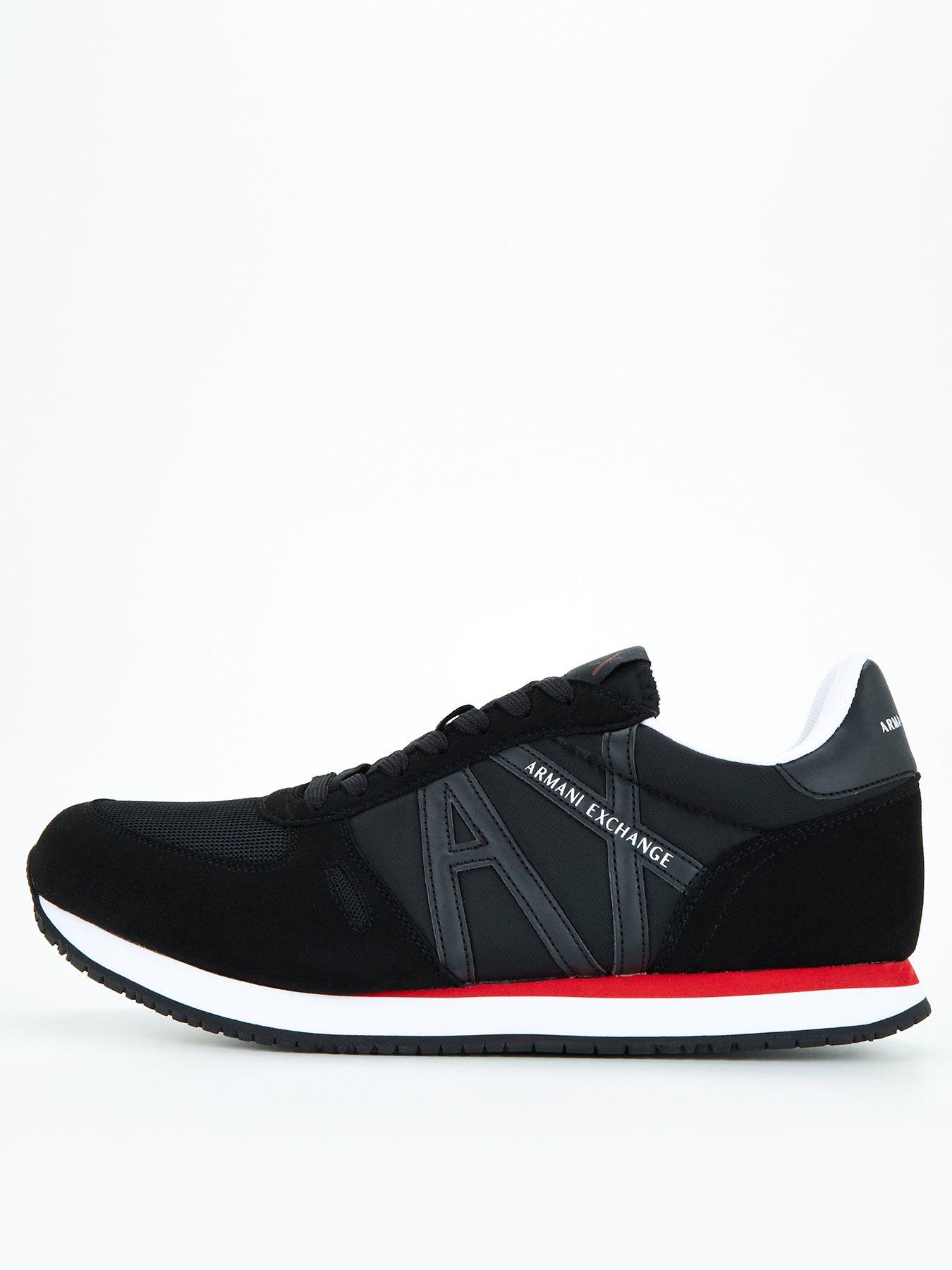 Armani Exchange Classic Runner Trainers Black White littlewoods