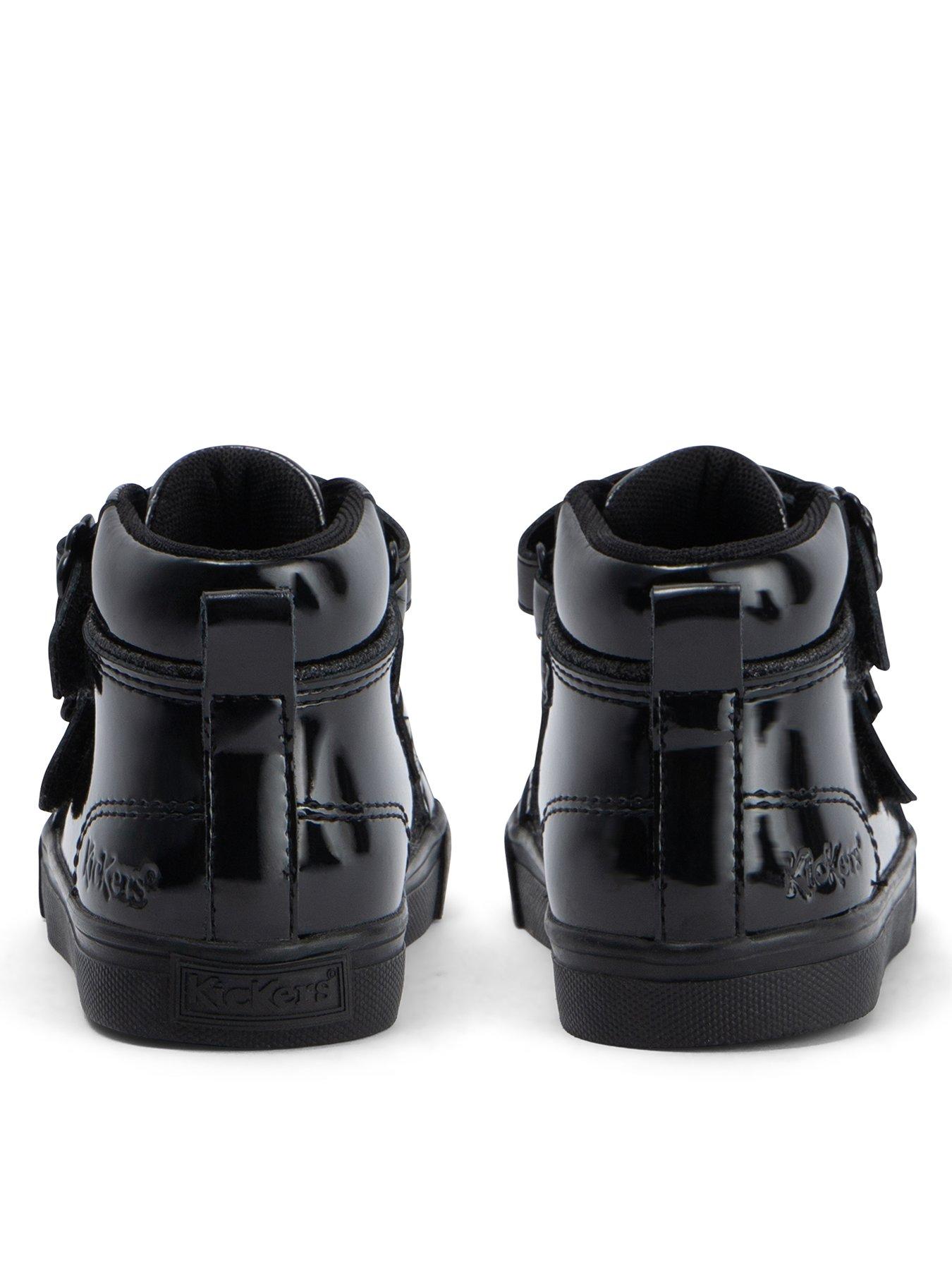 Kickers Tovni Hi Vel Bloom Patent High Top School Shoe - Black ...