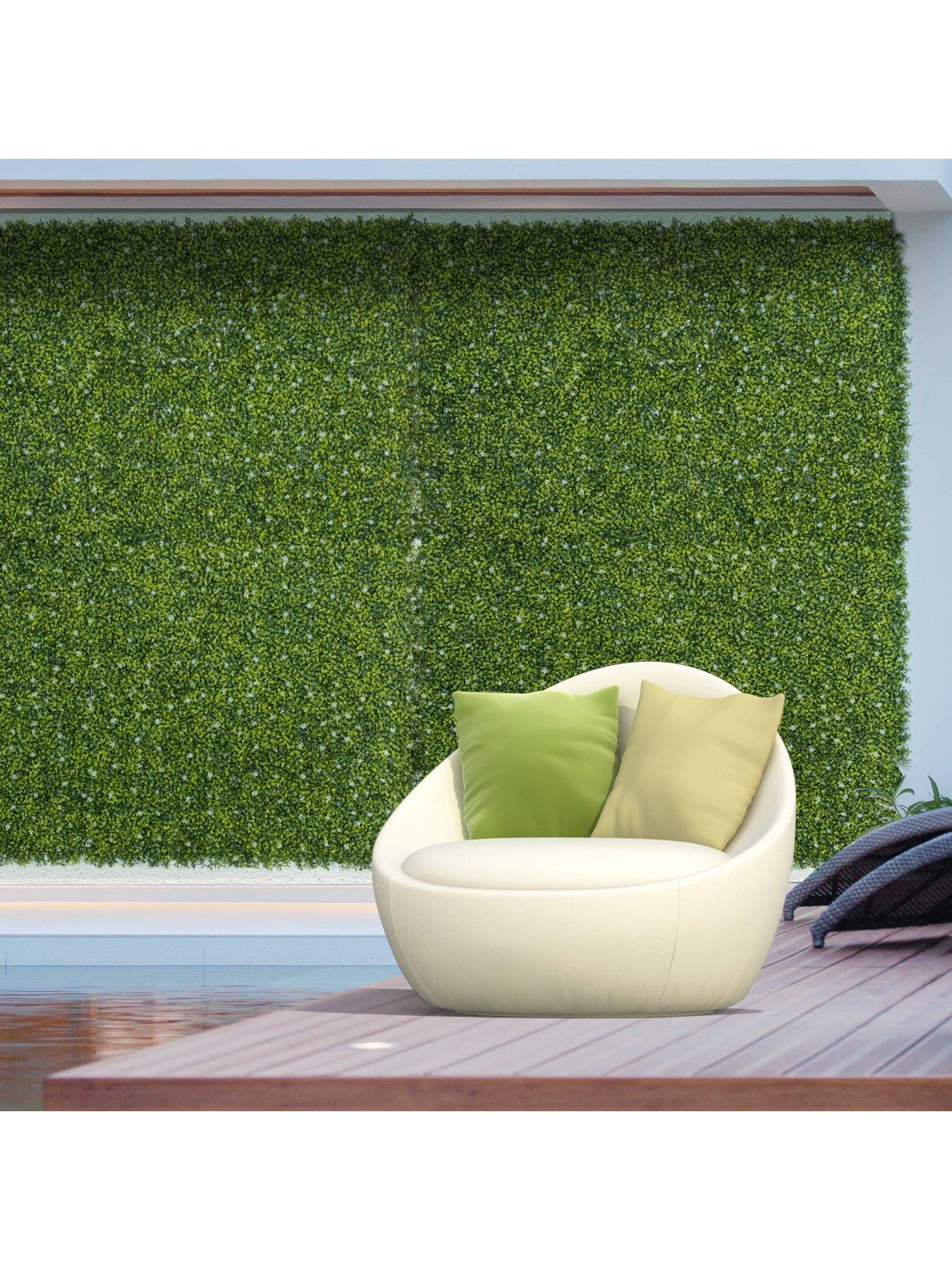 OutSunny 12-Piece 50cm x 50cm Artificial Boxwood Wall Panel - Milan ...